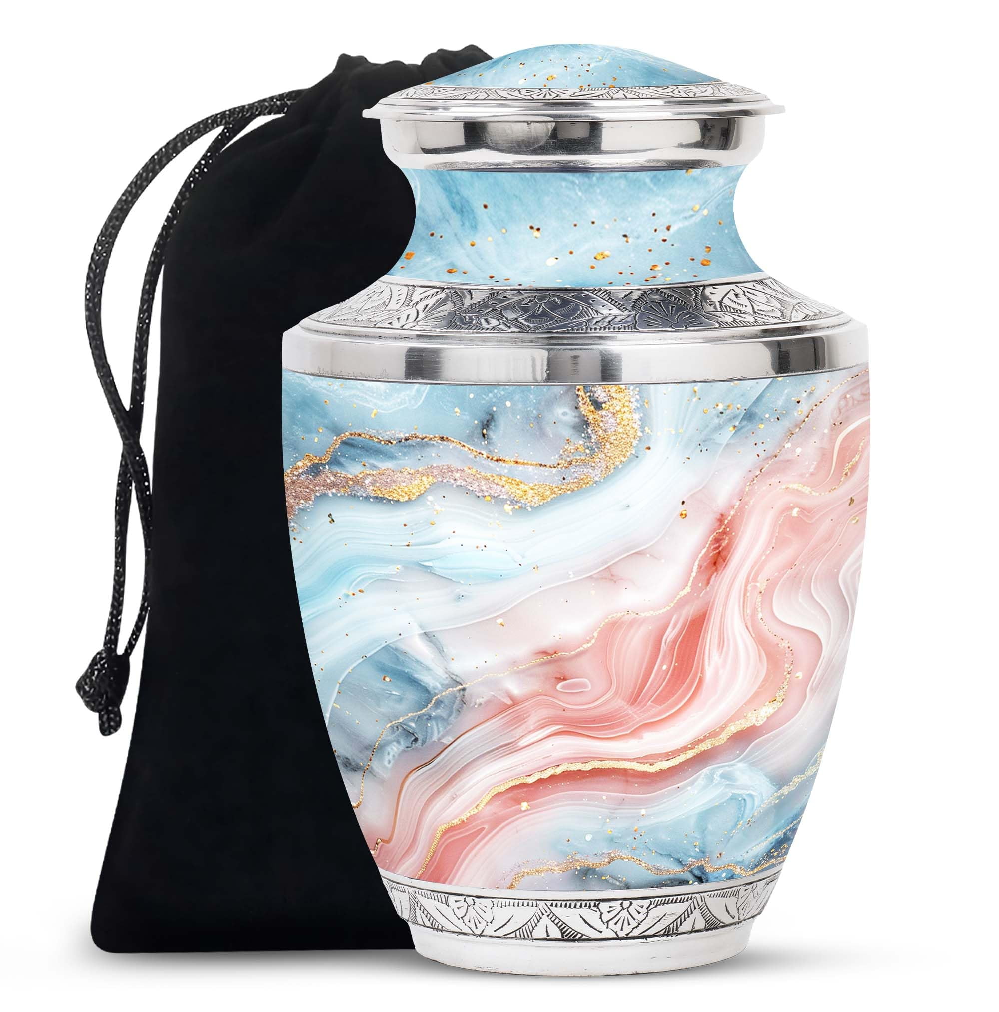 SUBSH Marble Design Metal Urn - Marble Urn for Ashes Adult Male ...