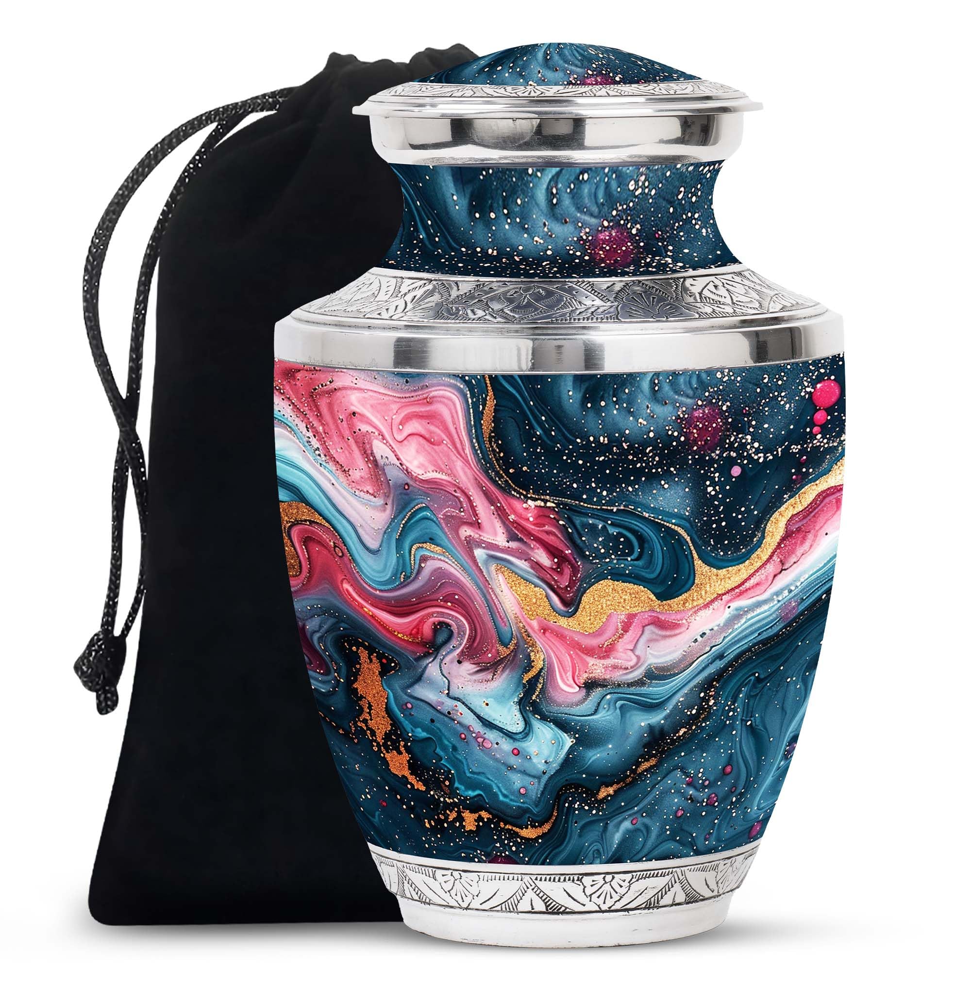 SUBSH Marble Design Metal Urn - Marble Urn for Burial In Ground ...