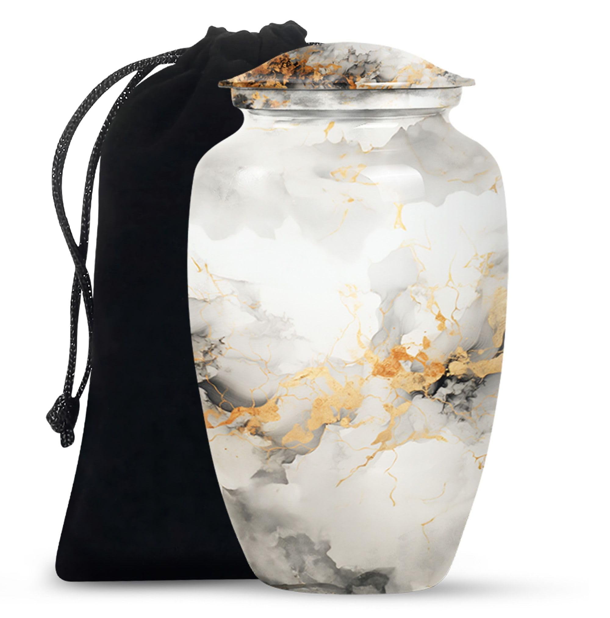 SUBSH Marble Design Metal Urn - Burial Urns for Adult Human Ashes ...