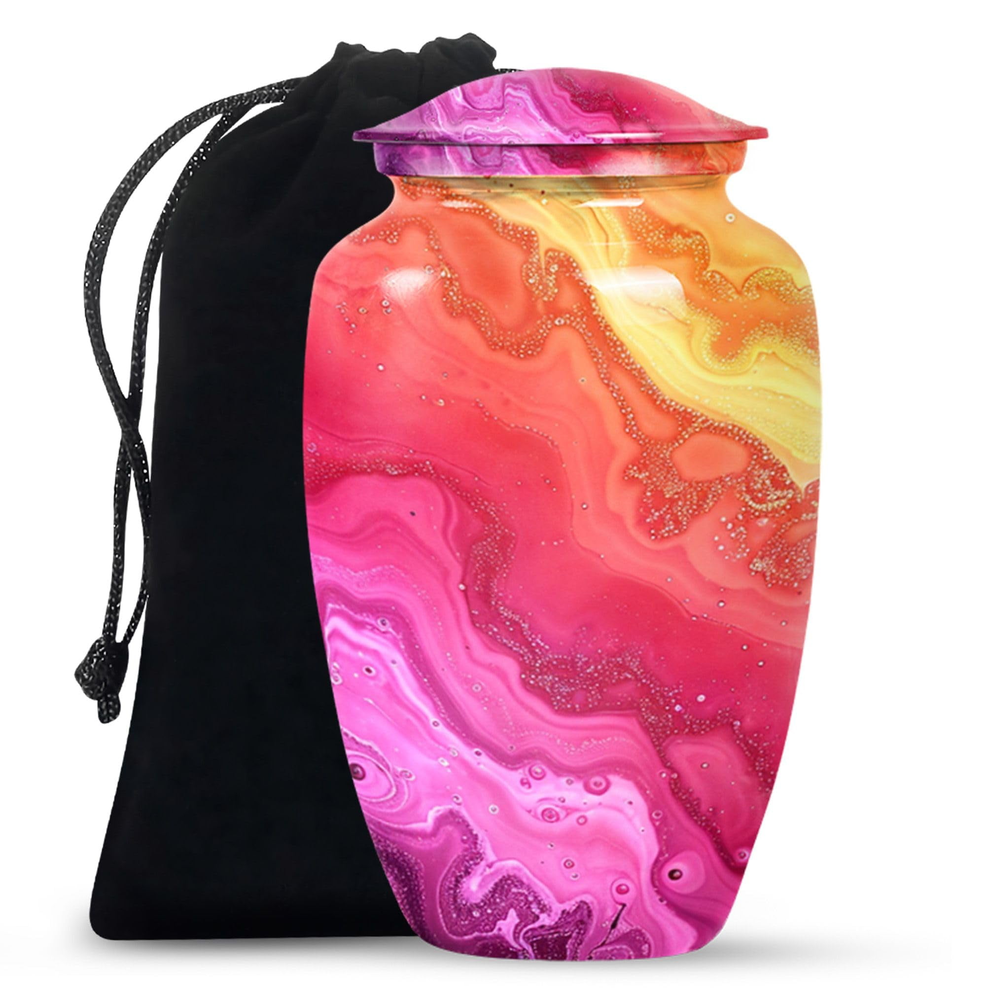 SUBSH Marble Design Metal Urn - Cremation Urn - Urns for Human Ashes ...