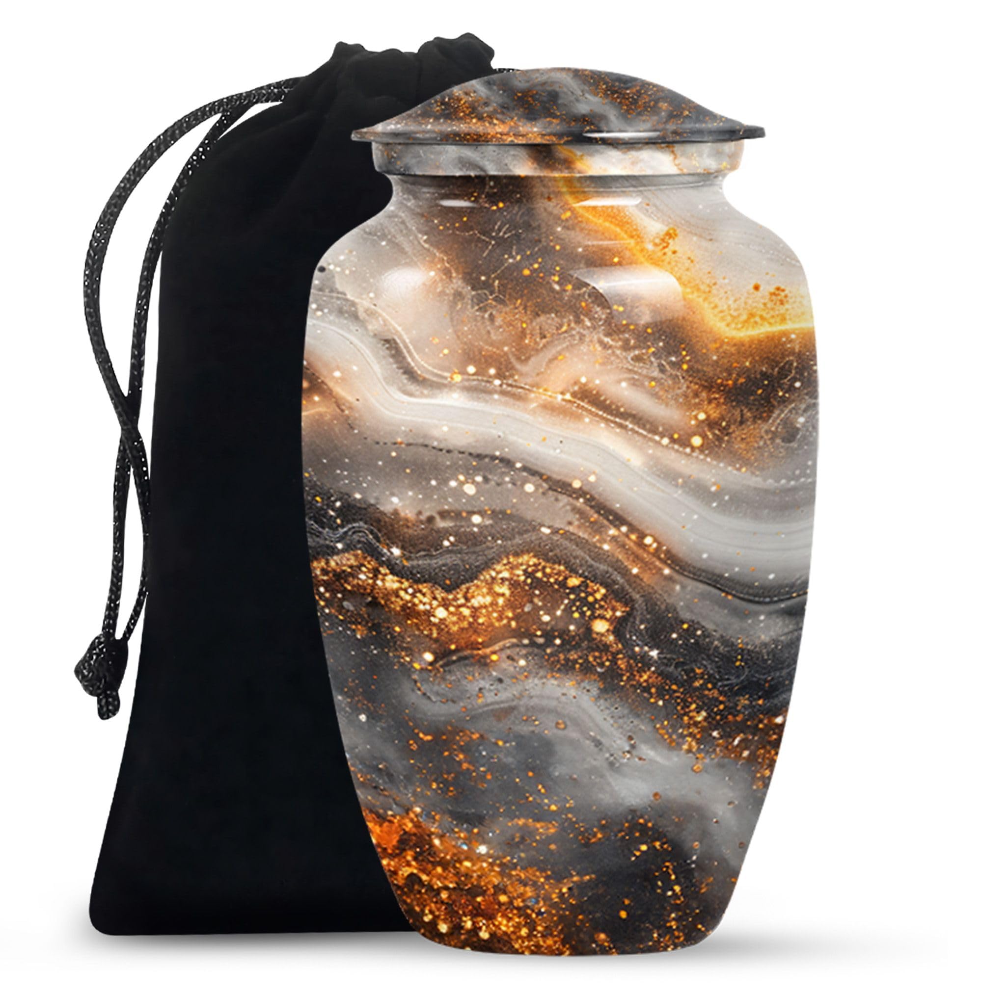 SUBSH Marble Design Metal Urn - Cremation Urns - Urns for Human Ashes ...