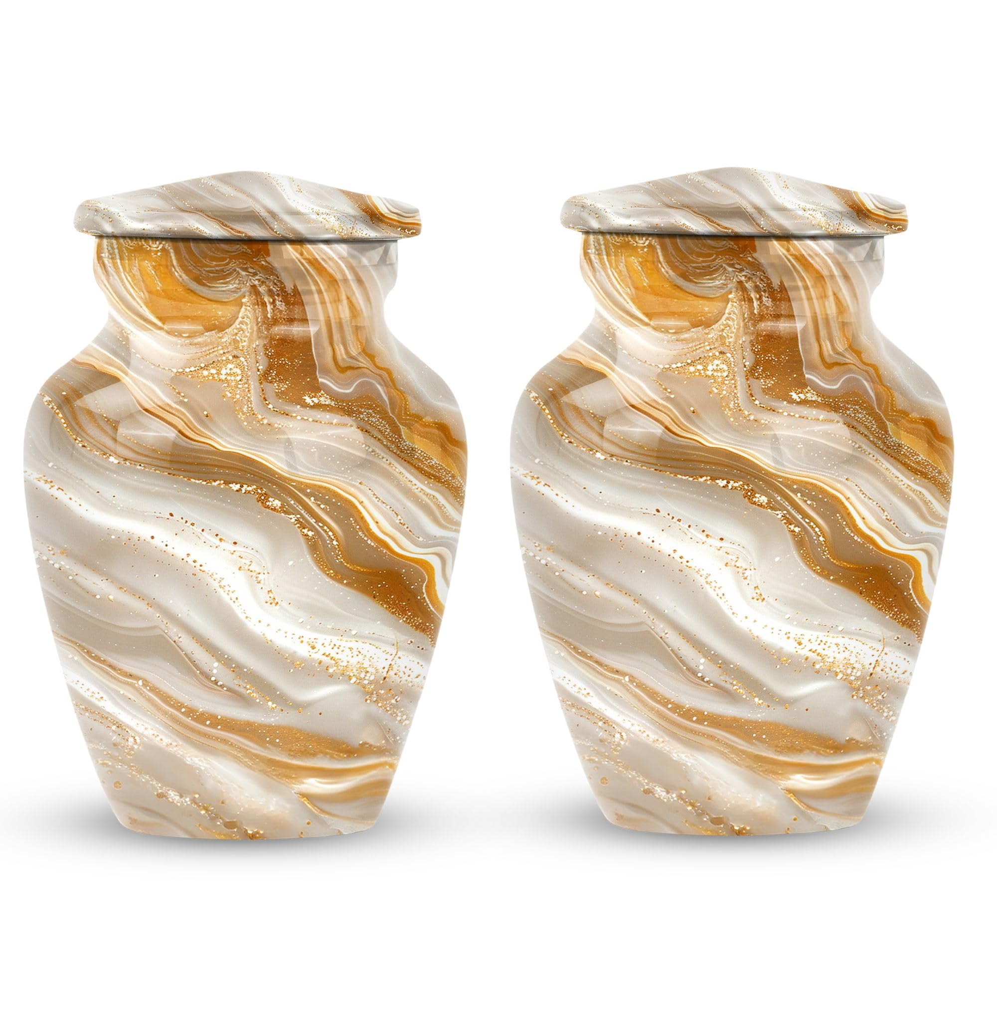 SUBSH Marble Design Metal Urn - Keepsake Urns for Human Ashes - Urns ...