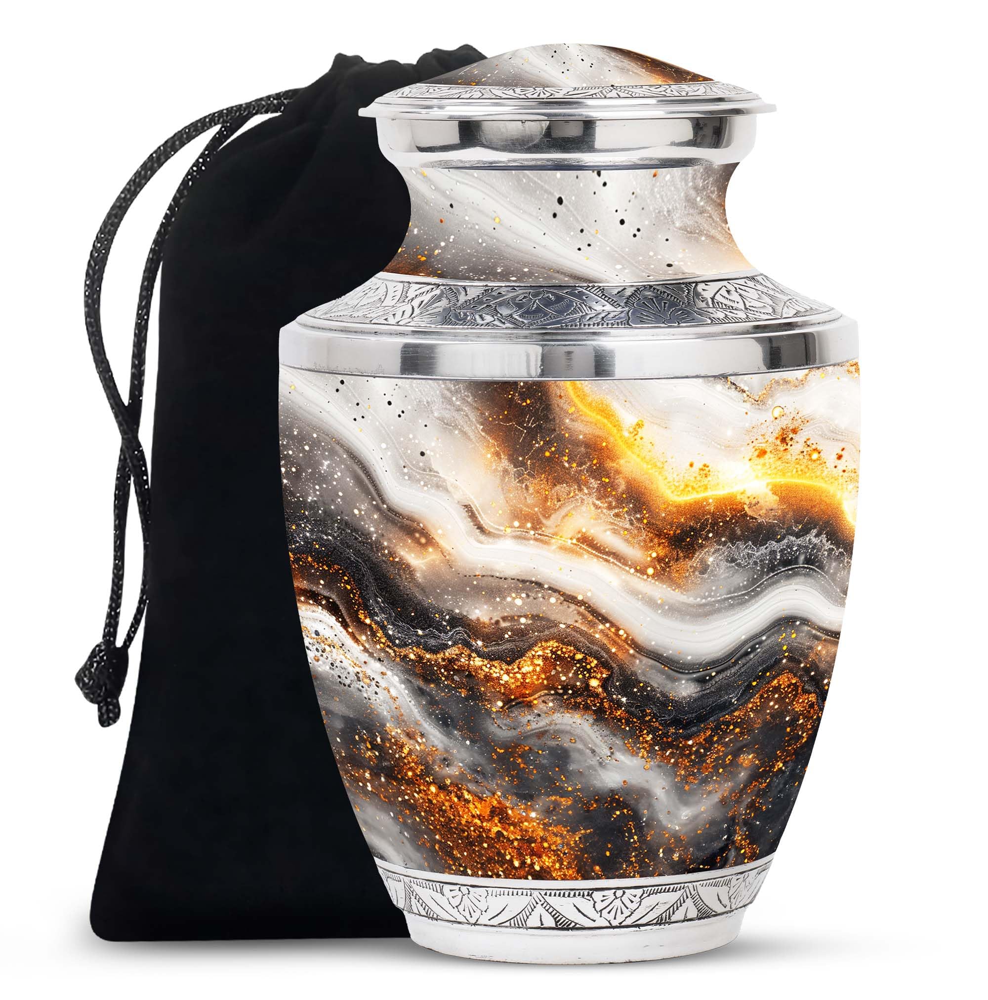SUBSH Marble Design Metal Urn - Marble Urn for Ashes Adult Male - Urn ...