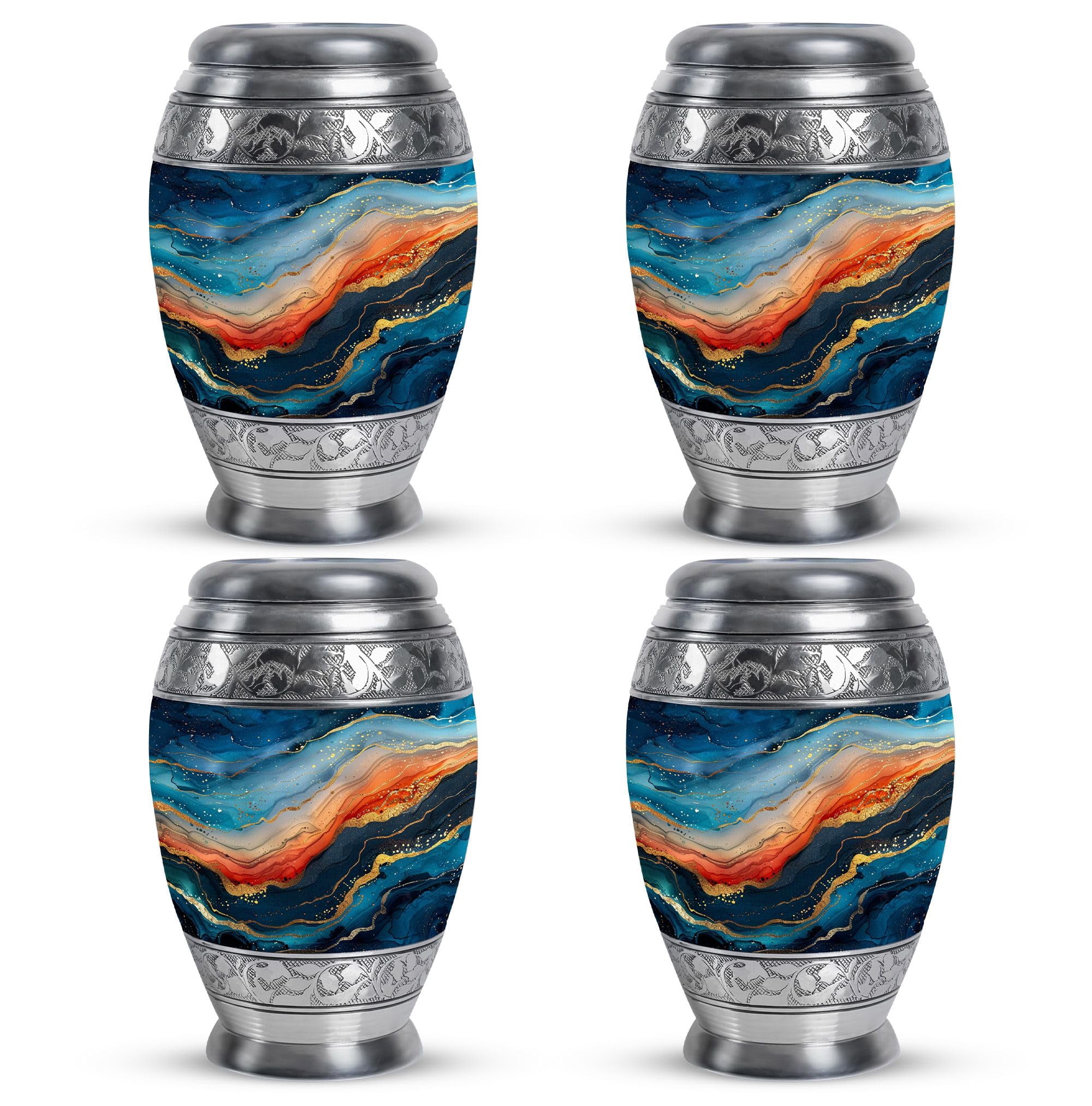 SUBSH Marble Design Metal Urn - Marble Urn for Ashes - Funeral ...