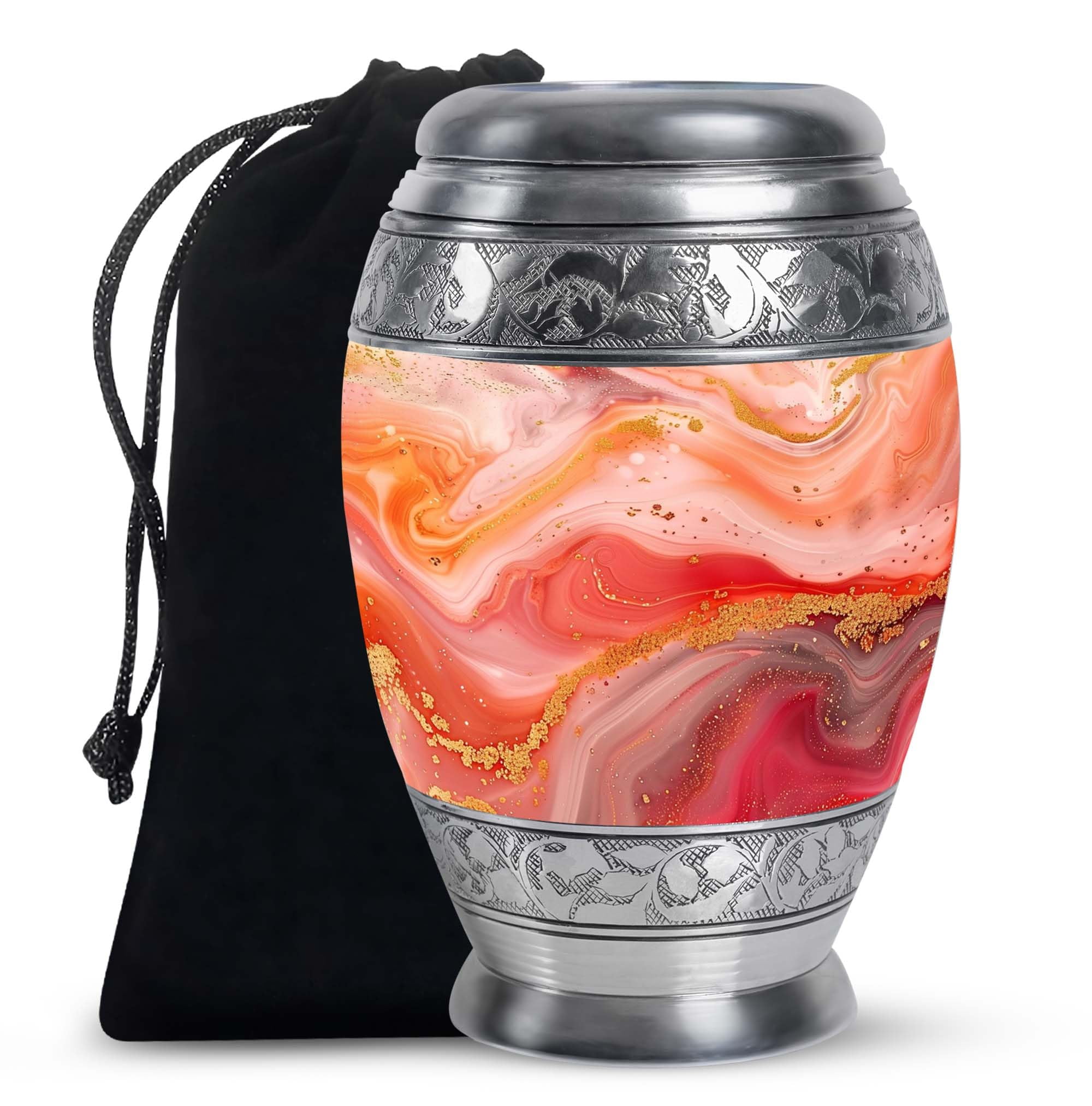 SUBSH Marble Design Metal Urn - Marble Urn for Burial In Ground ...