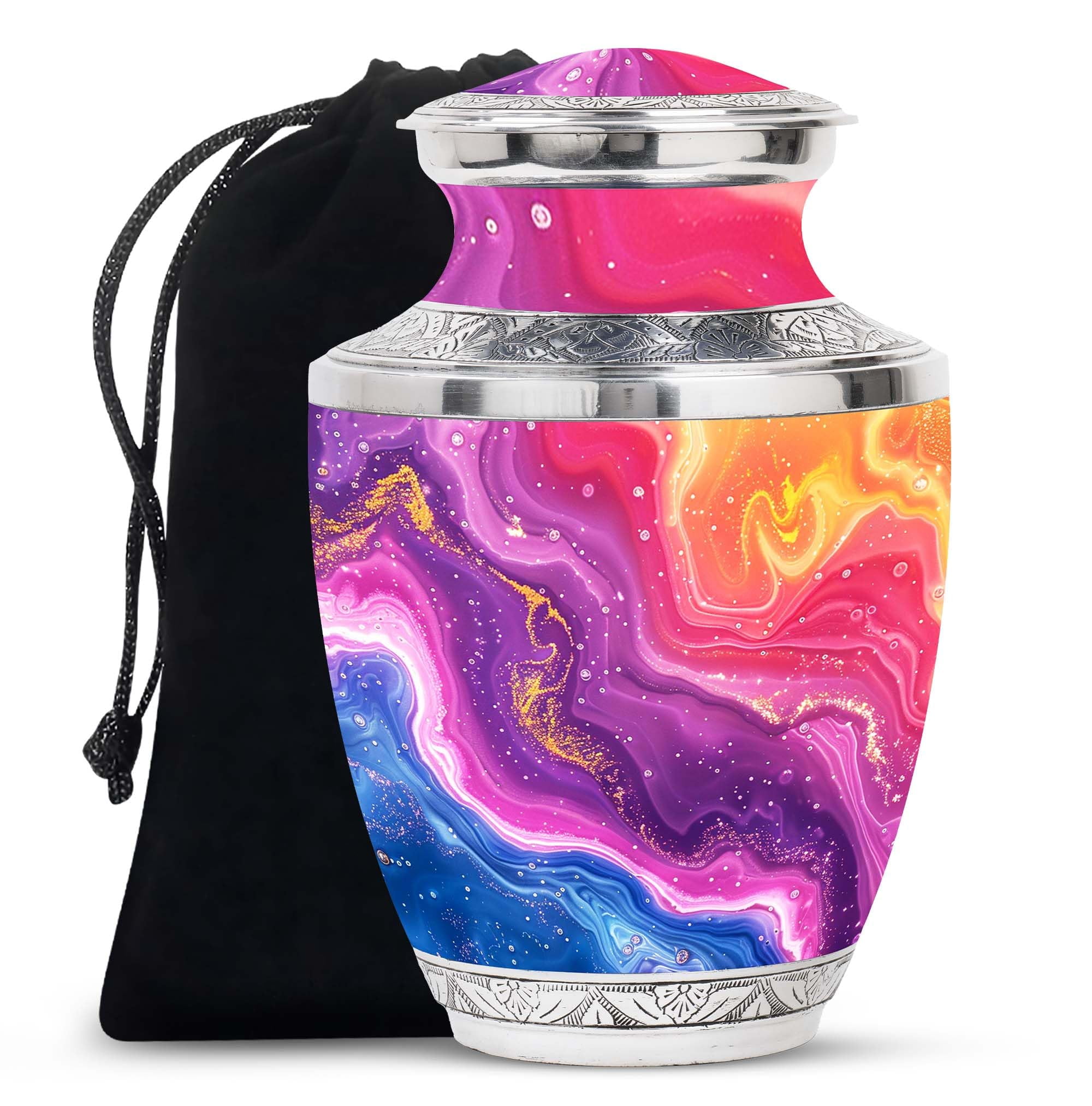 SUBSH Marble Design Metal Urn - Marble Urn for Burial In Ground ...