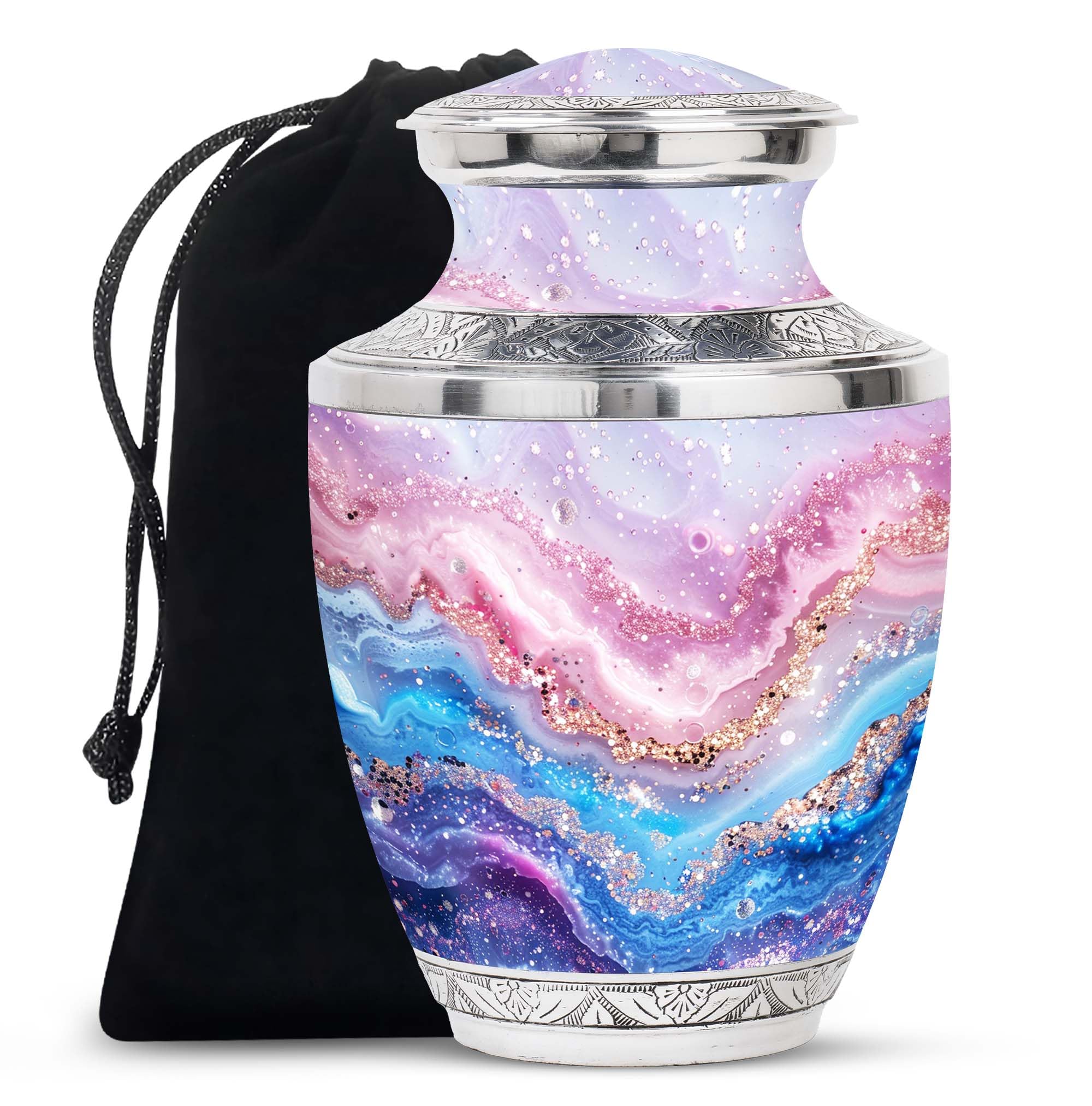 SUBSH Marble Design Metal Urn - Marble Urn for Burial In Ground ...