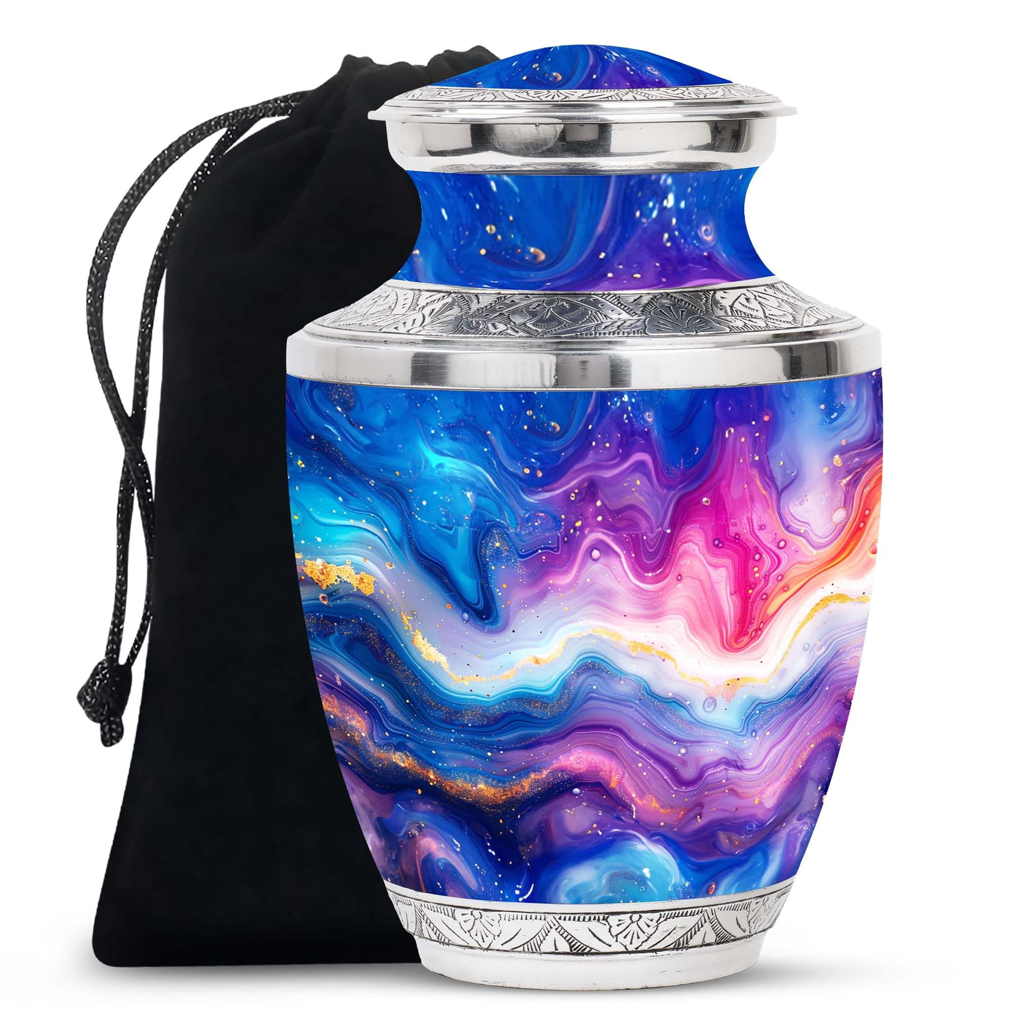 SUBSH Marble Design Metal Urn - Marble Urn for Burial In Ground ...