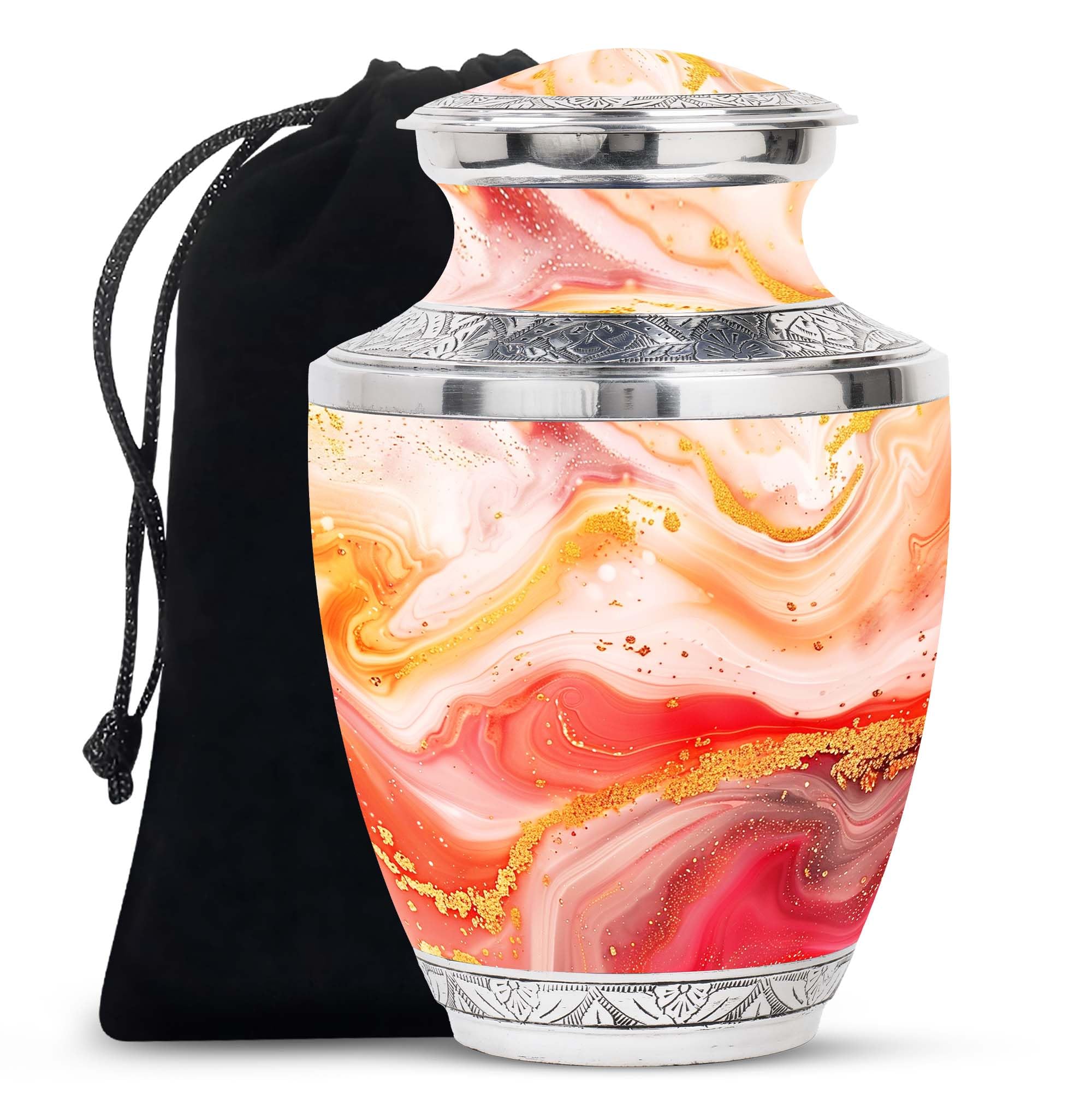 SUBSH Marble Design Metal Urn - Marble Urn for Burial In Ground - Urns ...