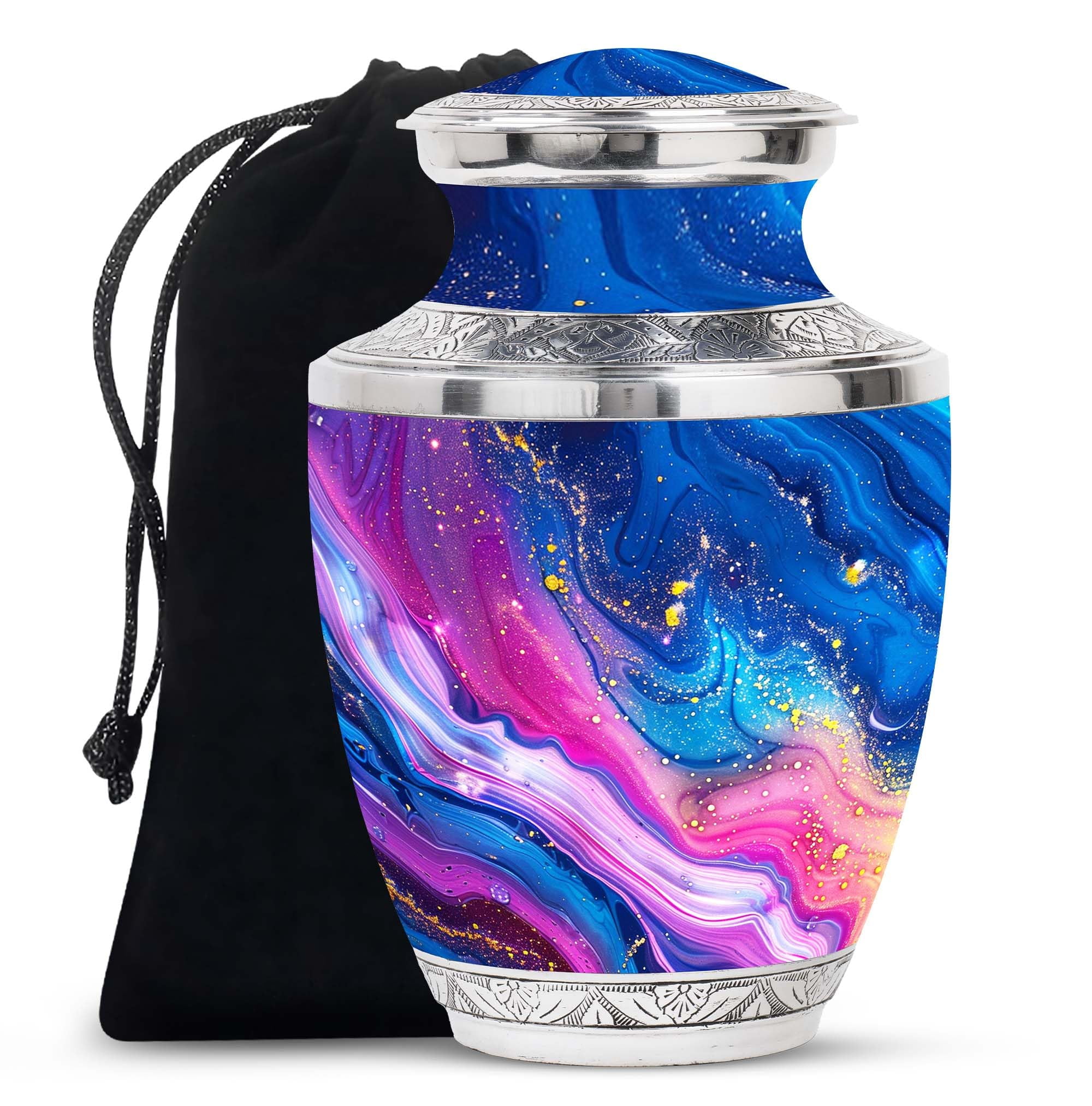 SUBSH Marble Design Metal Urn - Marble Urn for Burial In Ground - Urn ...