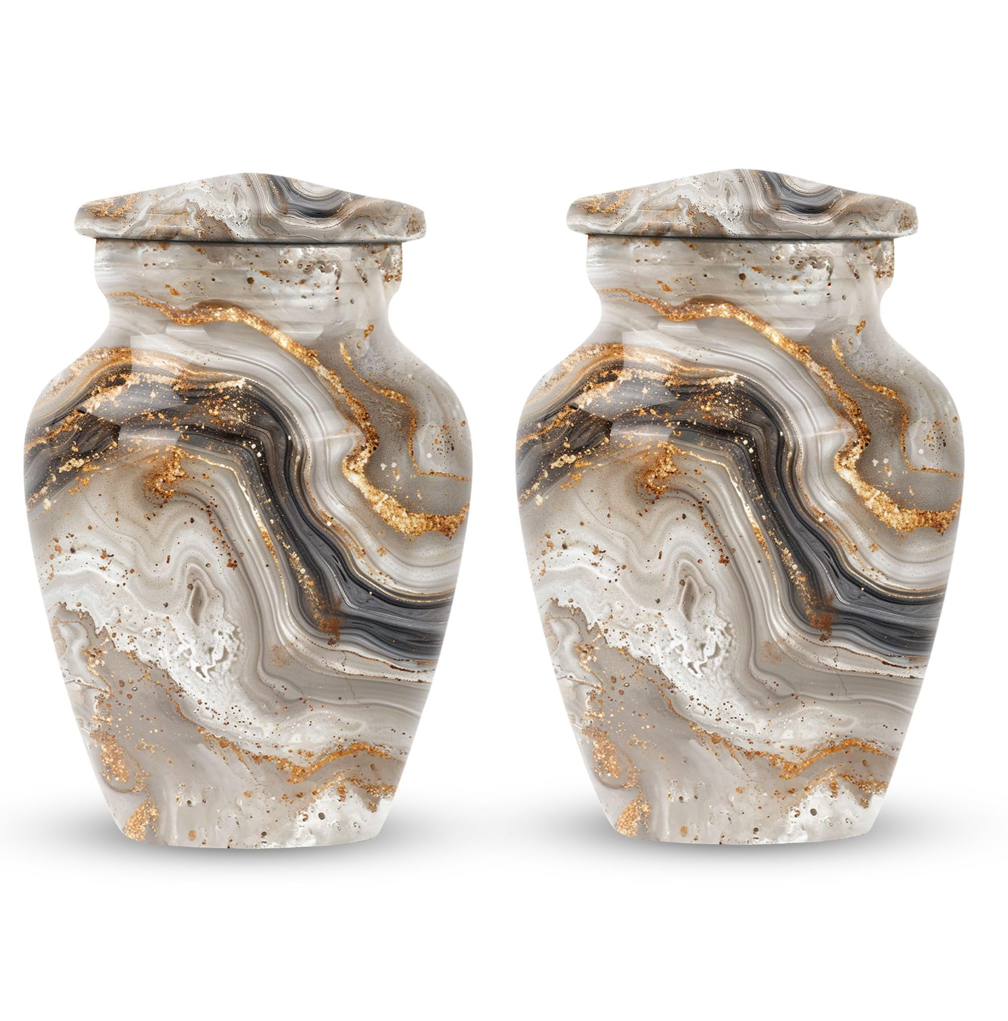 SUBSH Marble Design Metal Urn - Small Urn - Urn for Ashes for Women ...