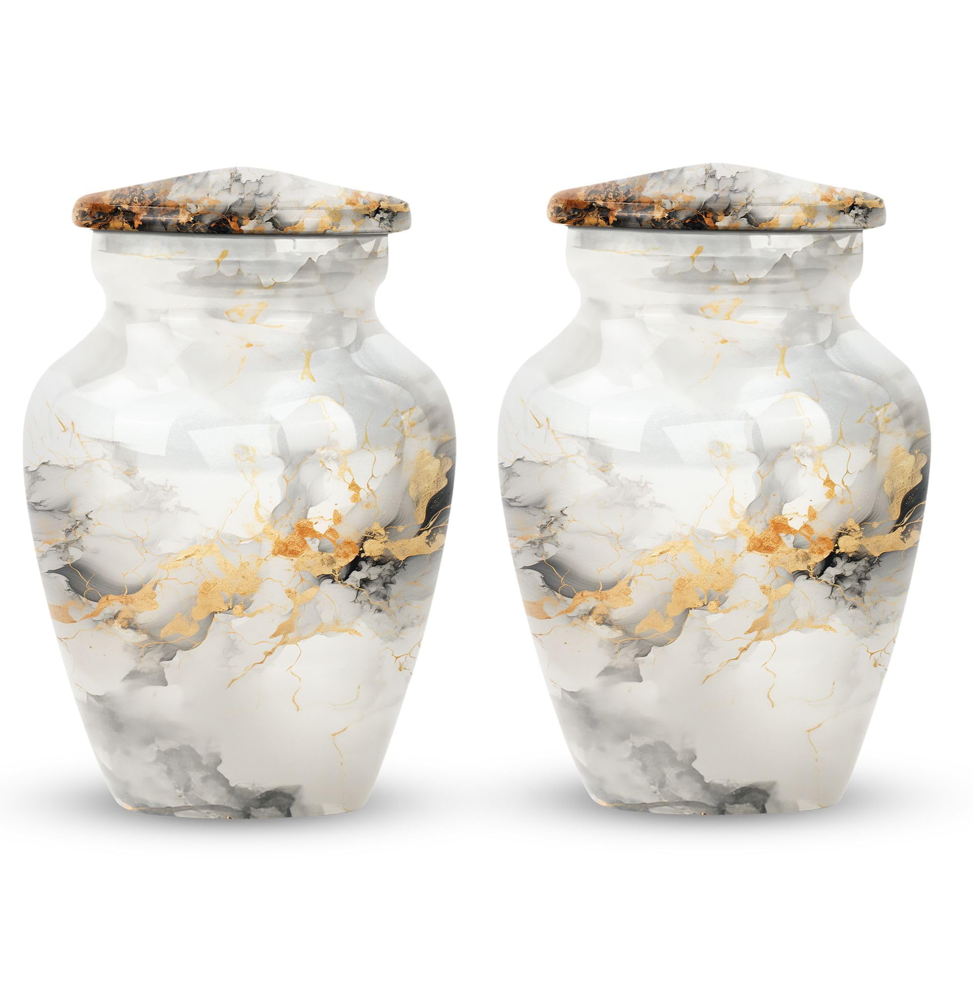 SUBSH Marble Design Metal Urn - Small Urns for Ashes - Cremation Urns ...
