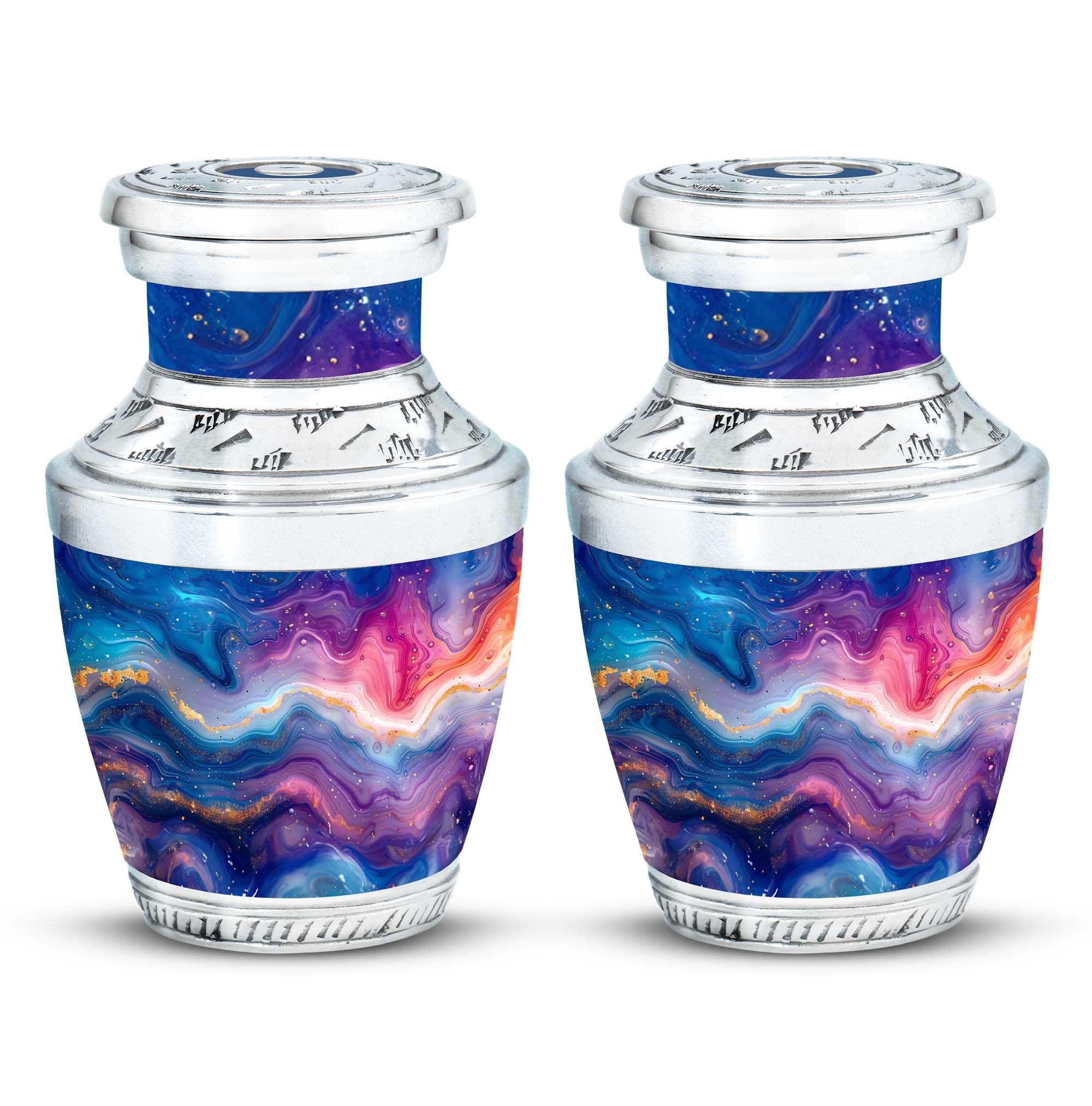 SUBSH Mini Urn Marble Design Metal Urn - Marble Urn Adult - Funeral ...