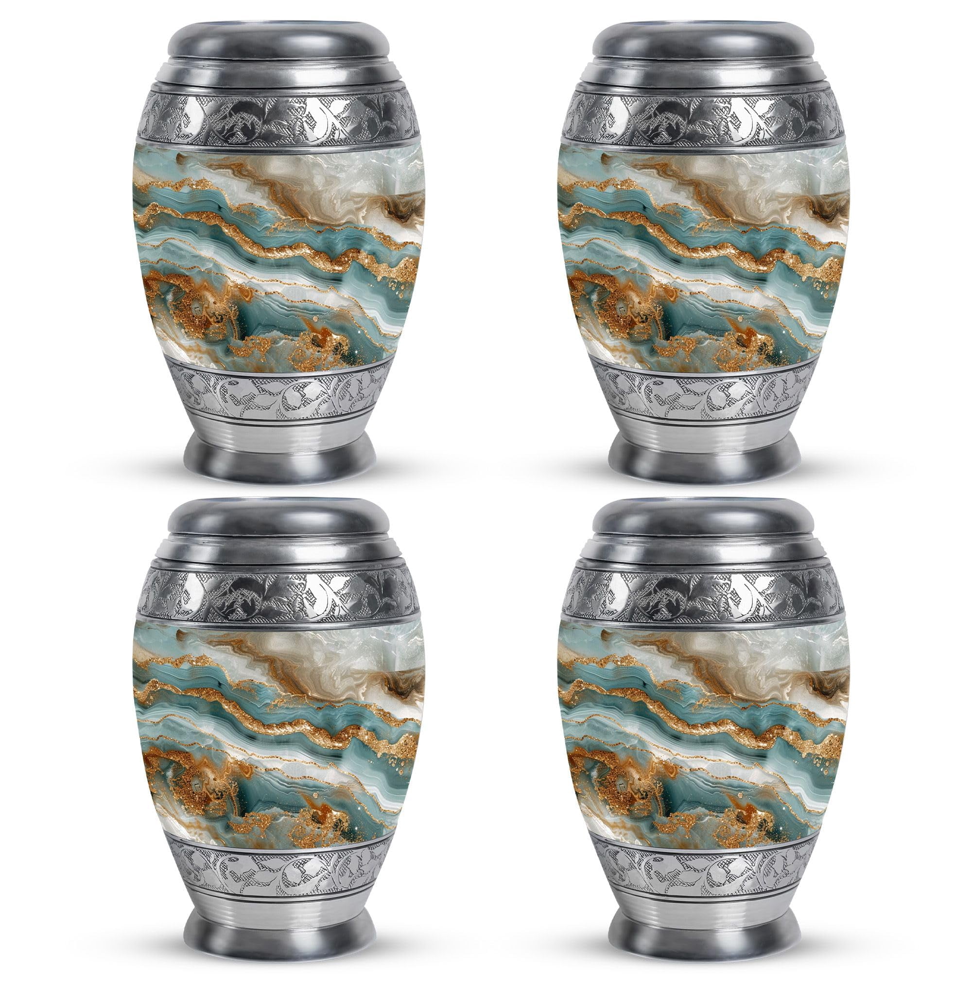 SUBSH Mini Urn Marble Design Metal Urn - Marble Urn for Ashes ...