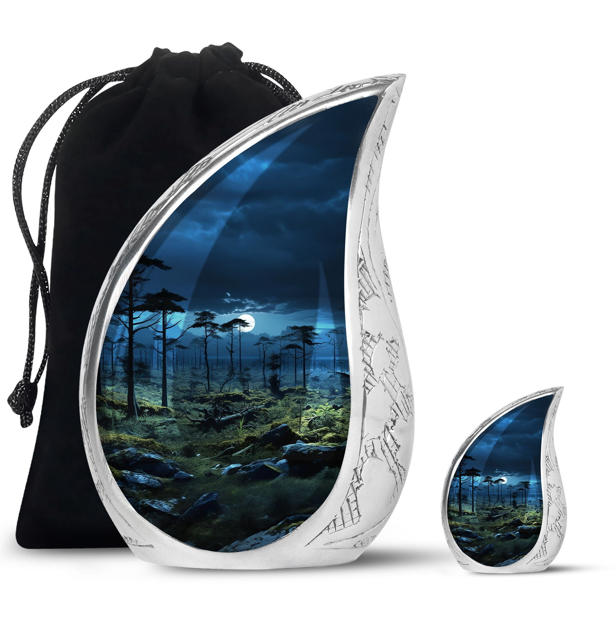 SUBSH Moonlit Forest Clearing - Cremation Urns - Urn Decorations - Urns For Human Ashes Adult ...