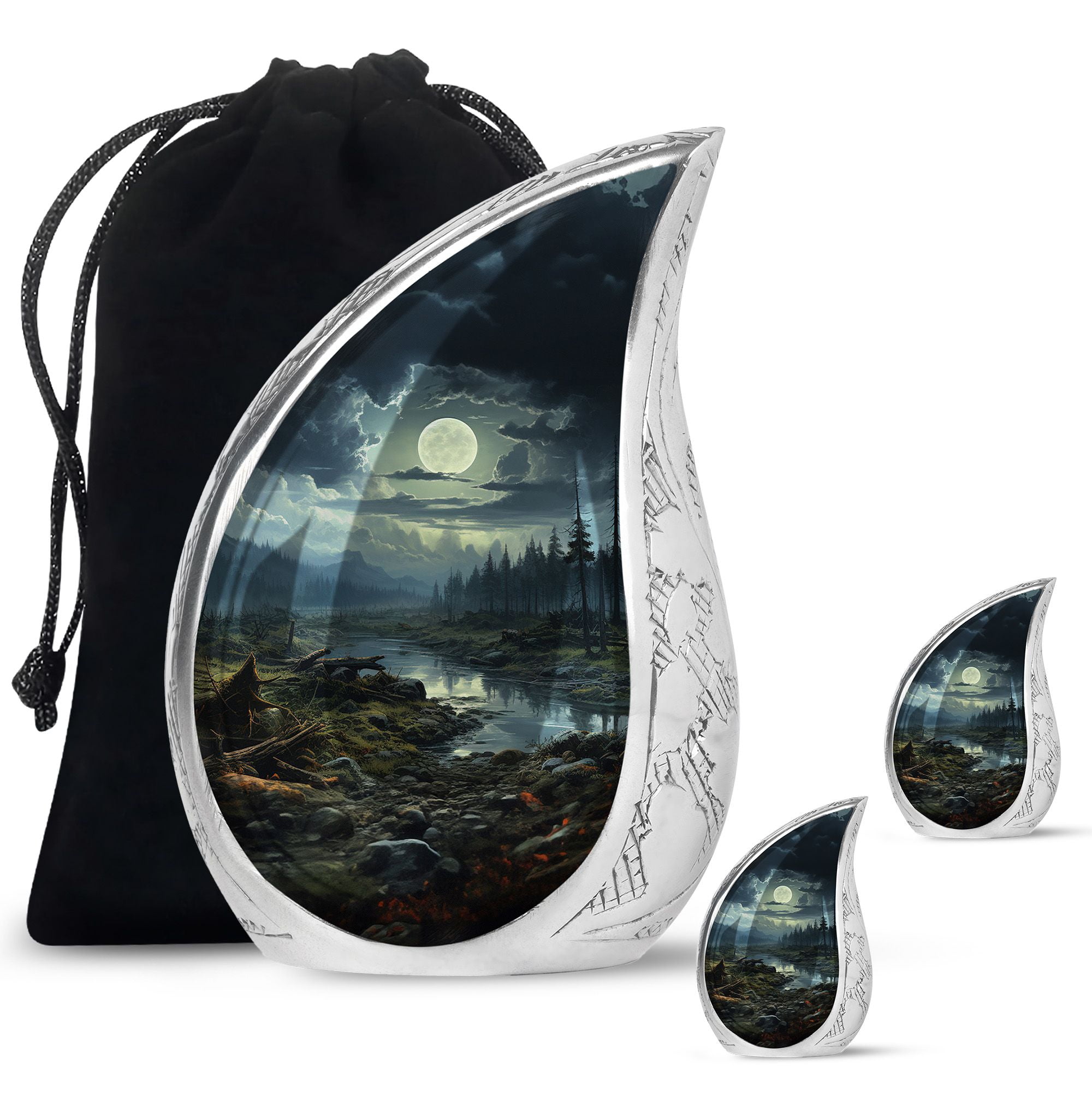 SUBSH Moonlit Wilderness - Adult Urns - Burial Urns For Human Ashes - Cremation Urn For Ashes ...