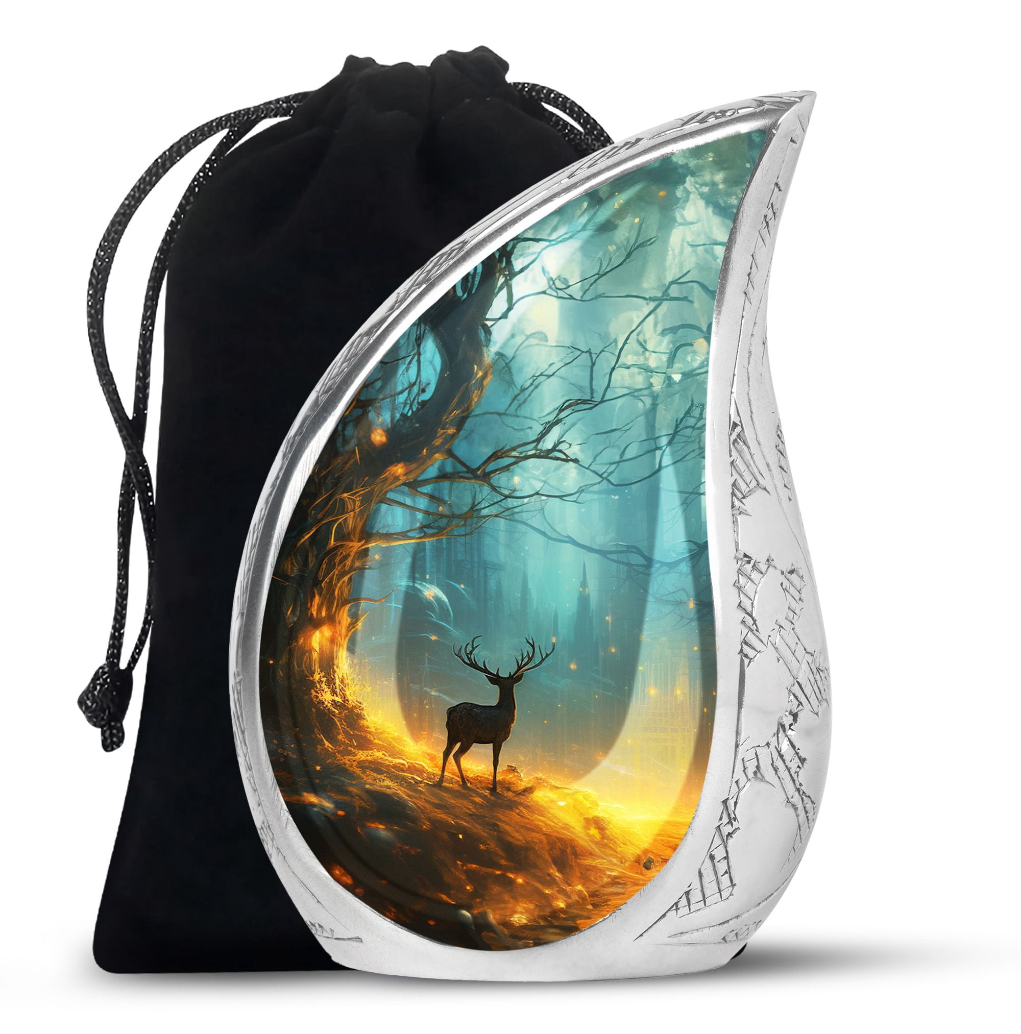 SUBSH Mystical Dear Standing In A Deep Forest With Glow - Urns For Ashes Adult Male - Adult ...