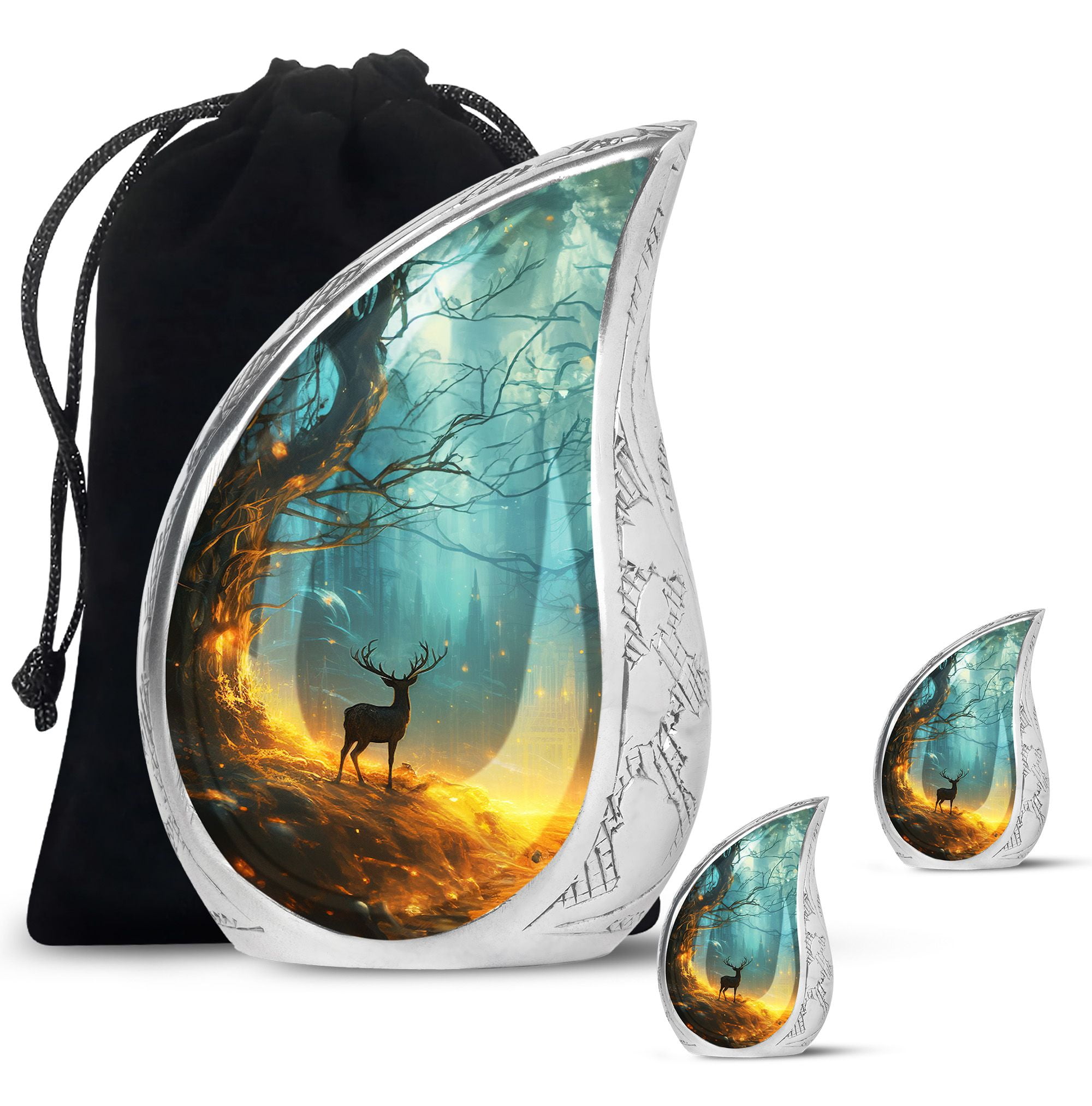 SUBSH Mystical Dear Standing In A Deep Forest With Glow - Adult Urns ...