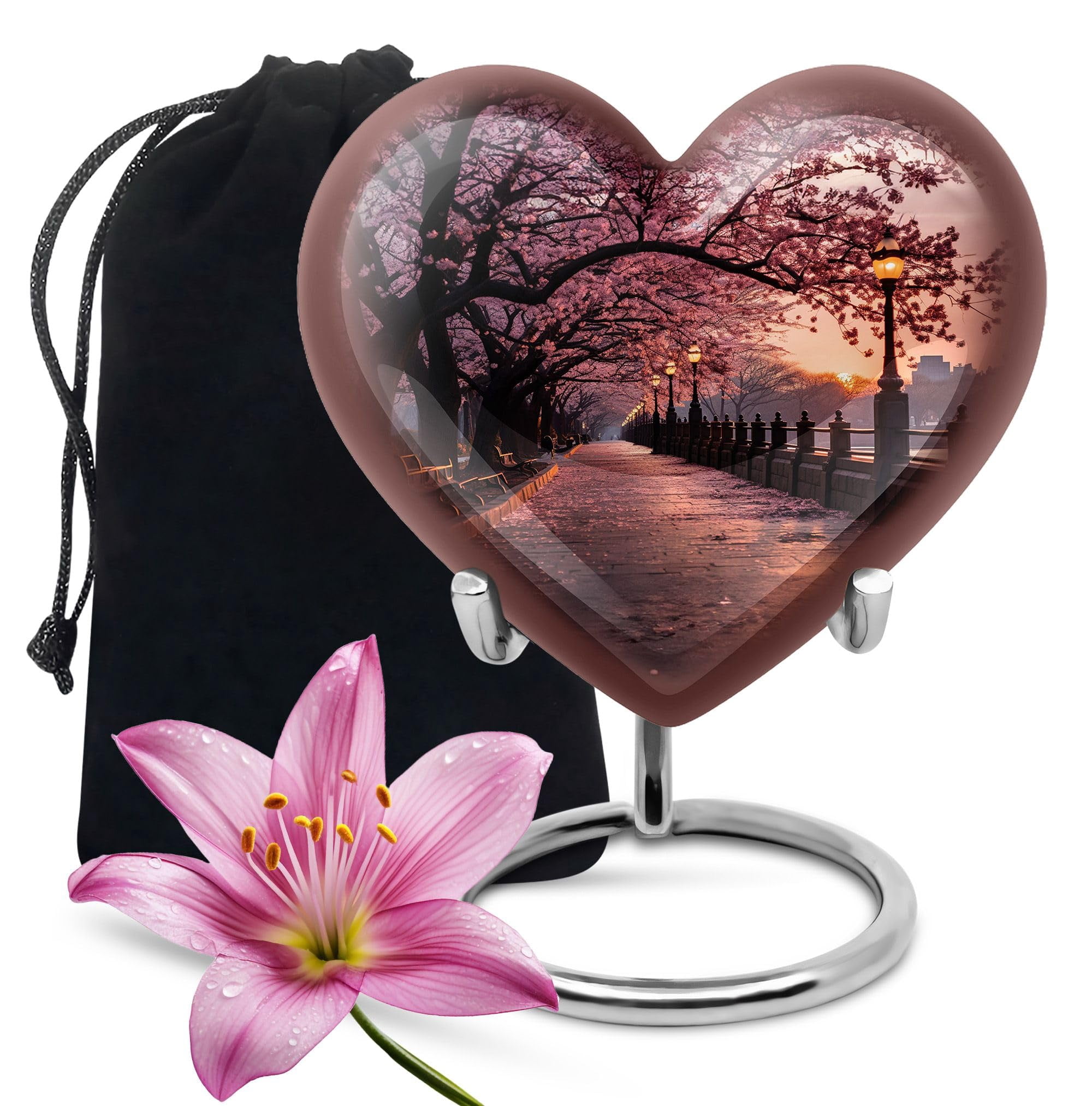 SUBSH Nature Theme Urn - Heart Shaped Urn for Human Ashes - Ash Holders ...