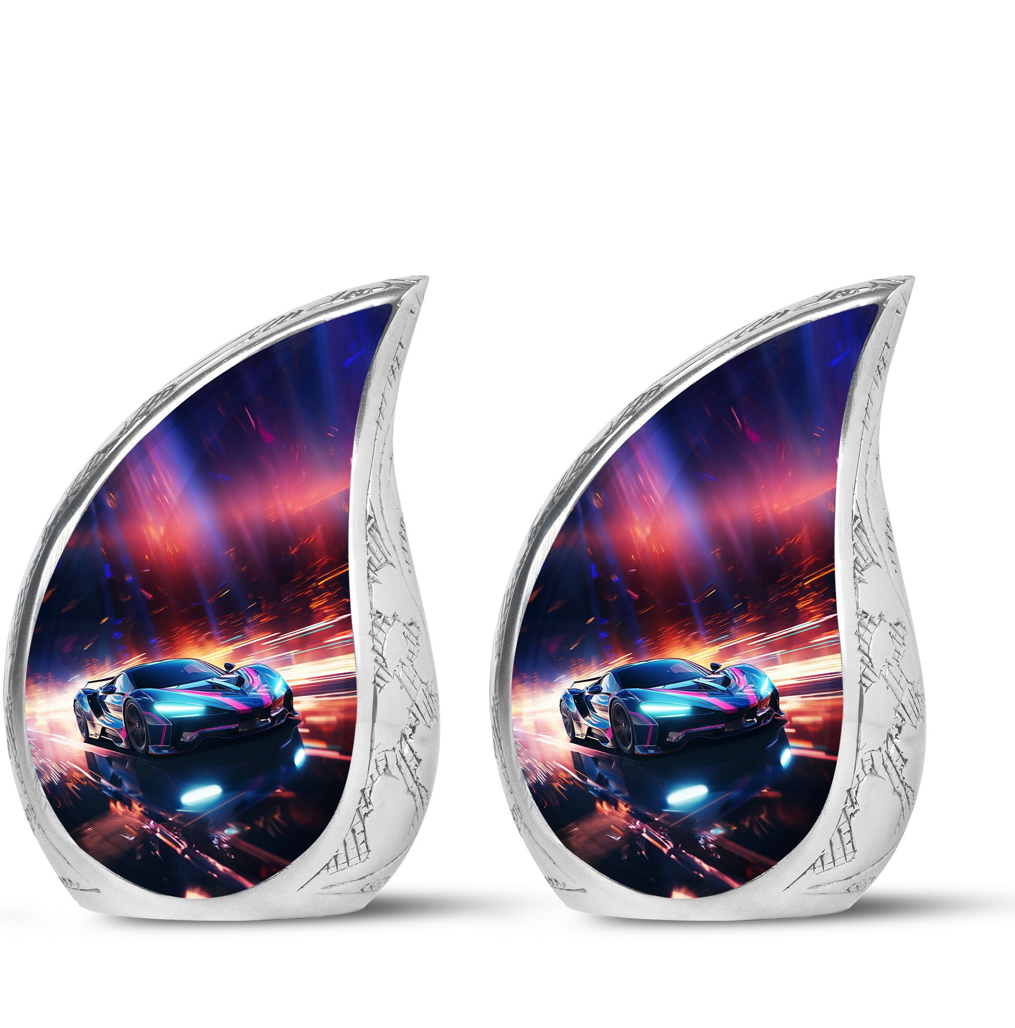 SUBSH Neon-Lit Hypercar In Motion - Urns For Ashes Adult Female - Urn For Human Ashes Medium ...
