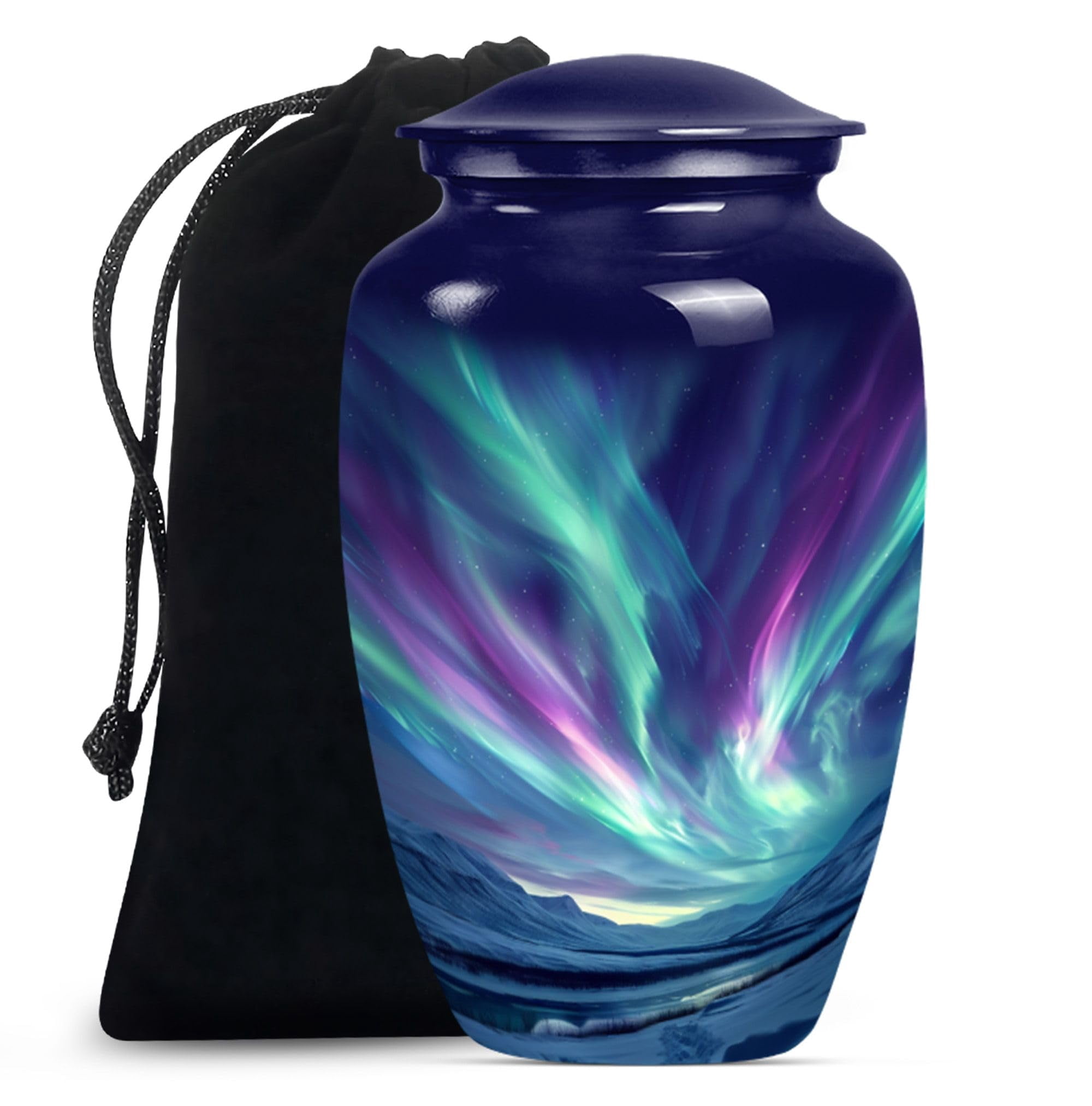 SUBSH Northern Lights Urn - Large Urn for Human Ashes - Funeral Urn ...