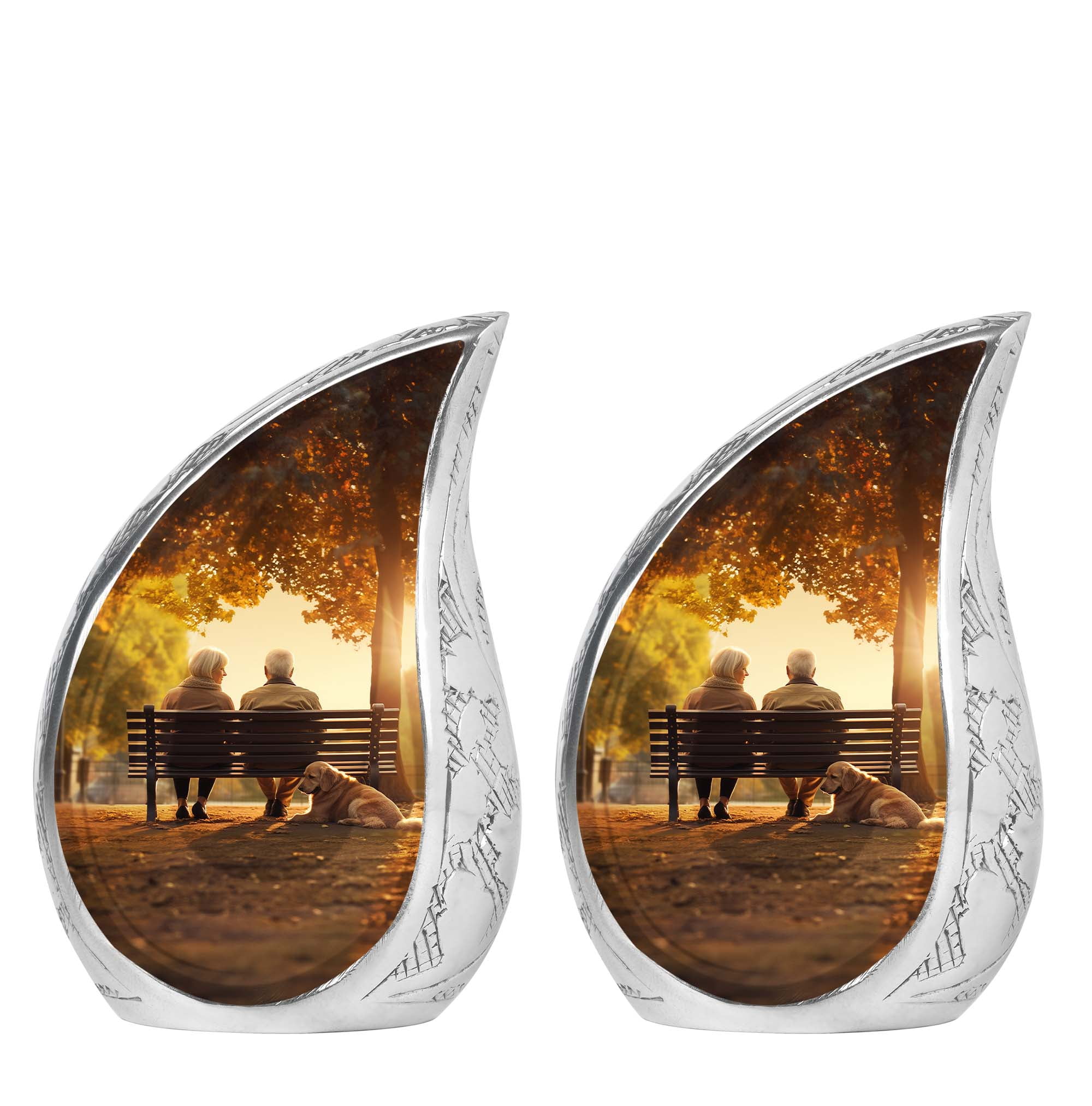 SUBSH Old Couple Sitting On A Bench Cremation Urns For Ashes ...