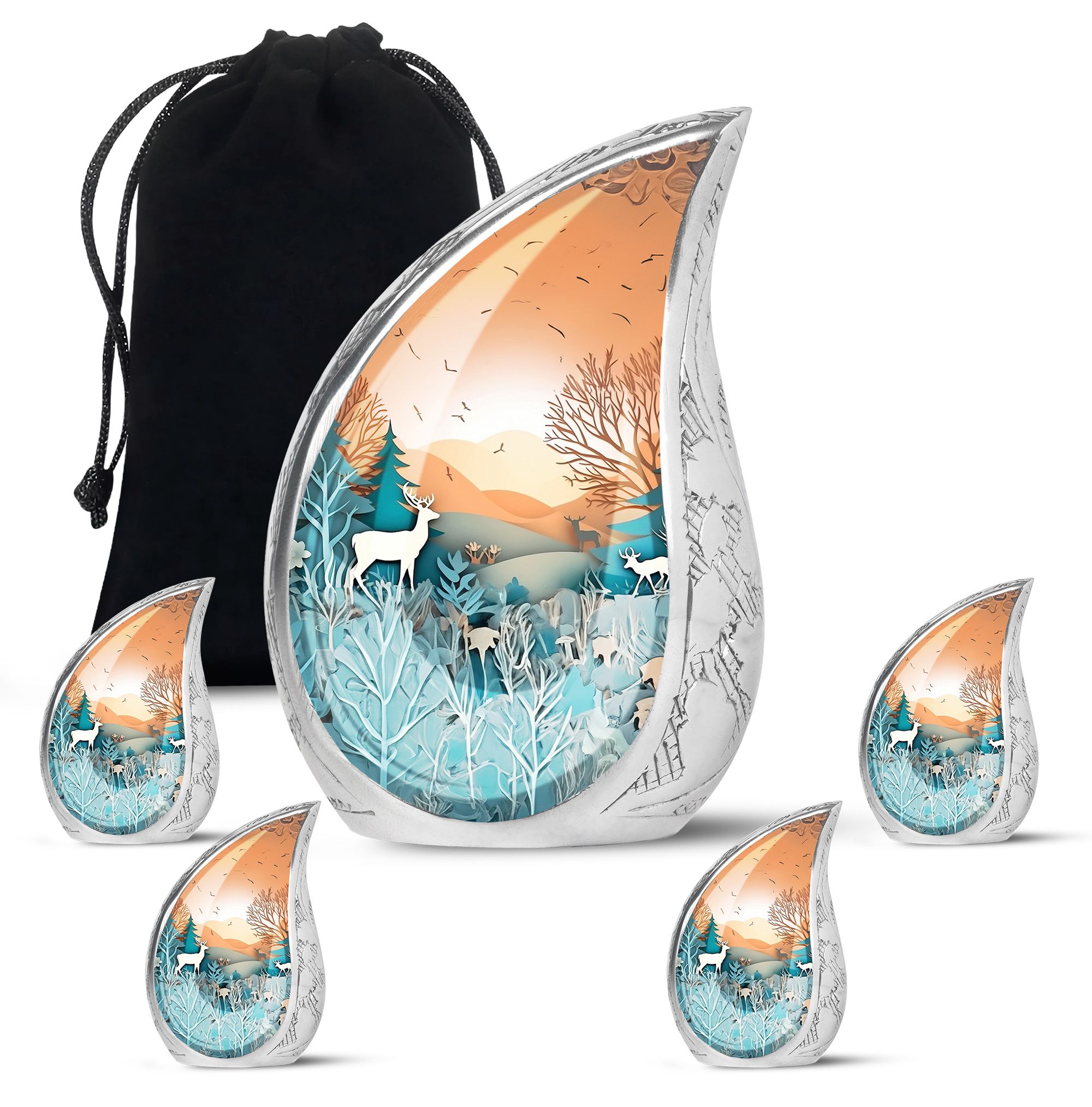 SUBSH Paper Cut Out Deer Forest - Cremation Urns For Burial - Urn For ...