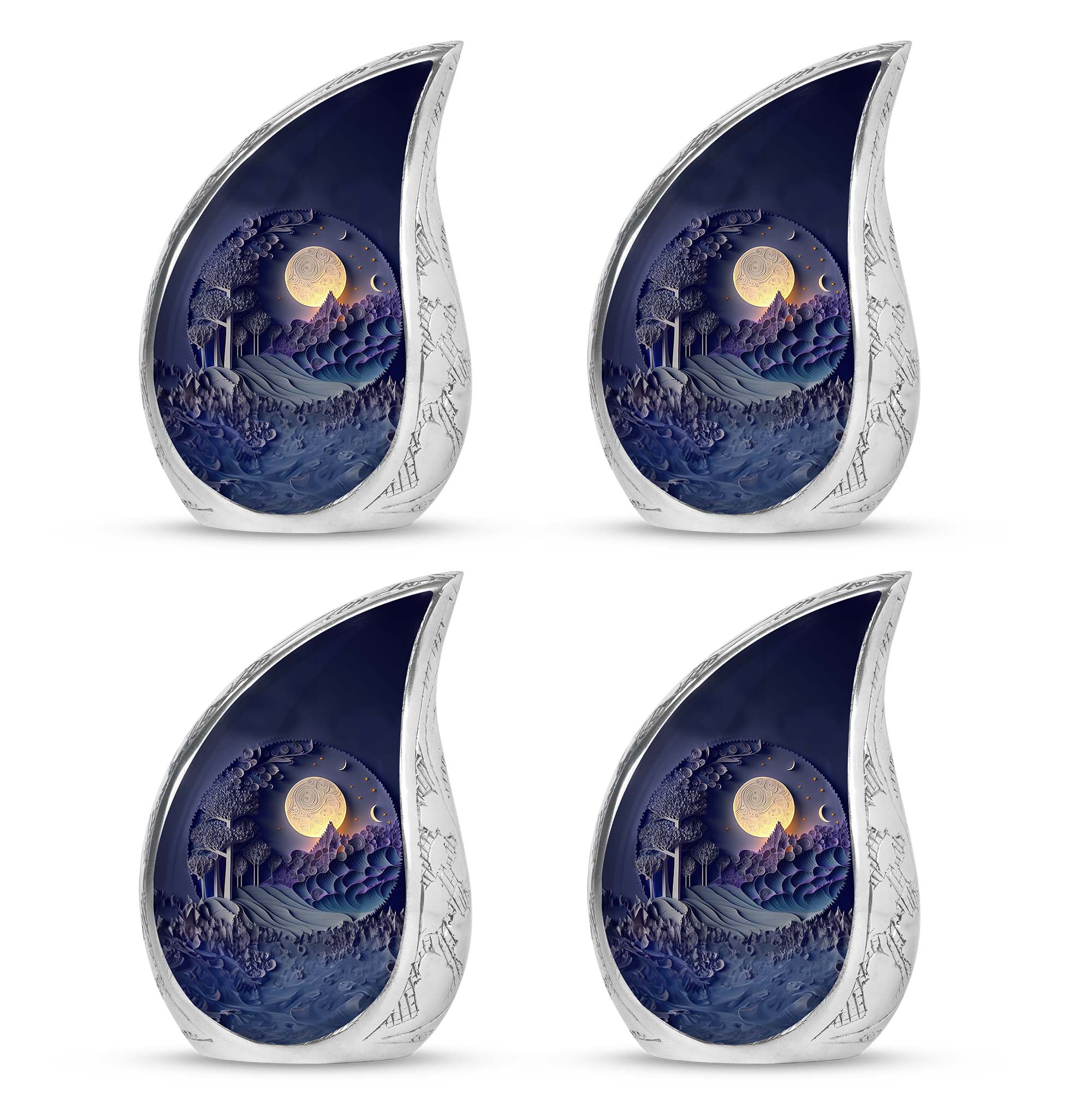 SUBSH Papercut Landscape With Full Moon - Small Keepsake Cremation Urns ...