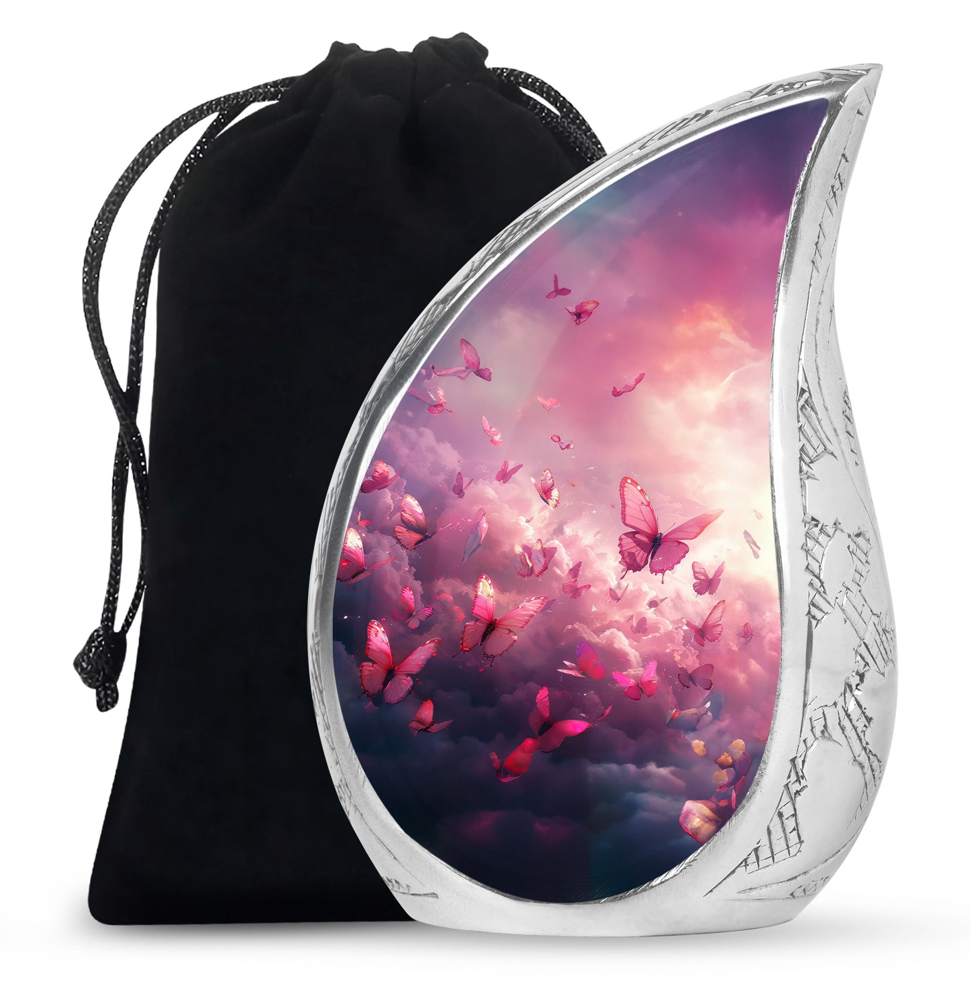 SUBSH Pink Butterfly Cremation Urns - Urn For Adult Woman - Urns For ...