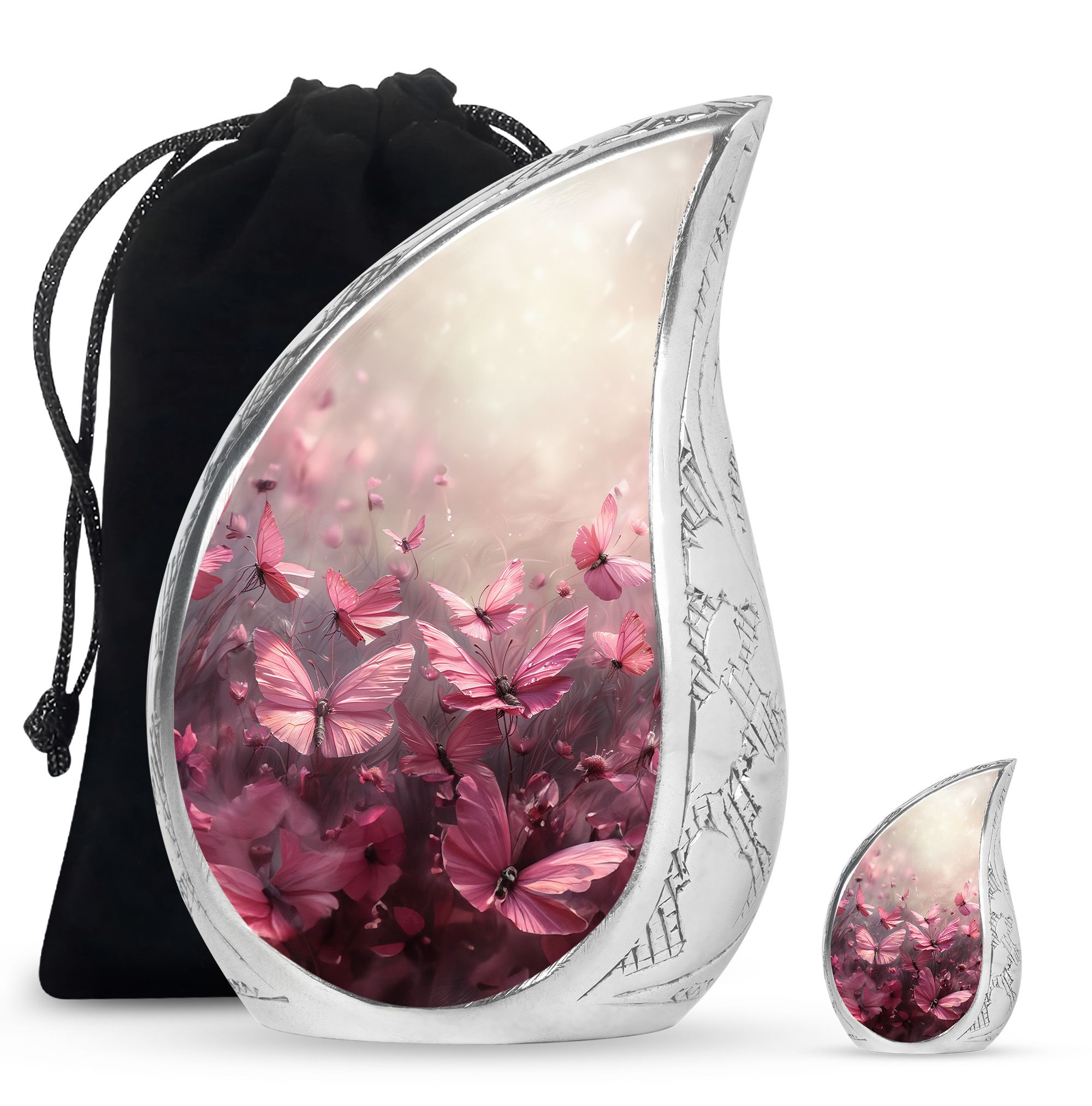 SUBSH Pink Butterfly Urns For Adult Female - Memorial Urns - Urn ...