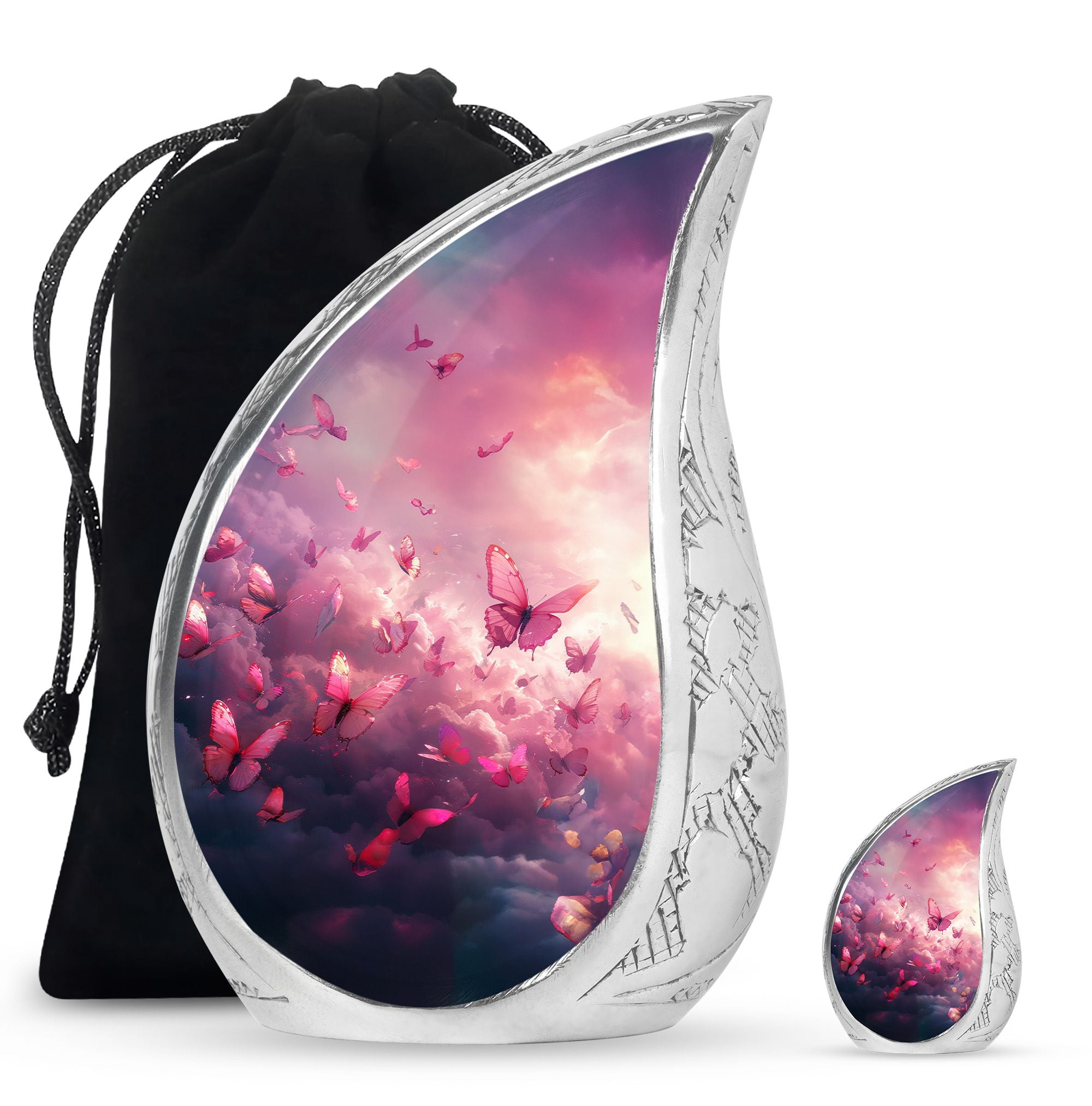 SUBSH Pink Butterfly Urns For Ashes Adult Female - Urn For Human Ashes - Urns For Human Ashes ...