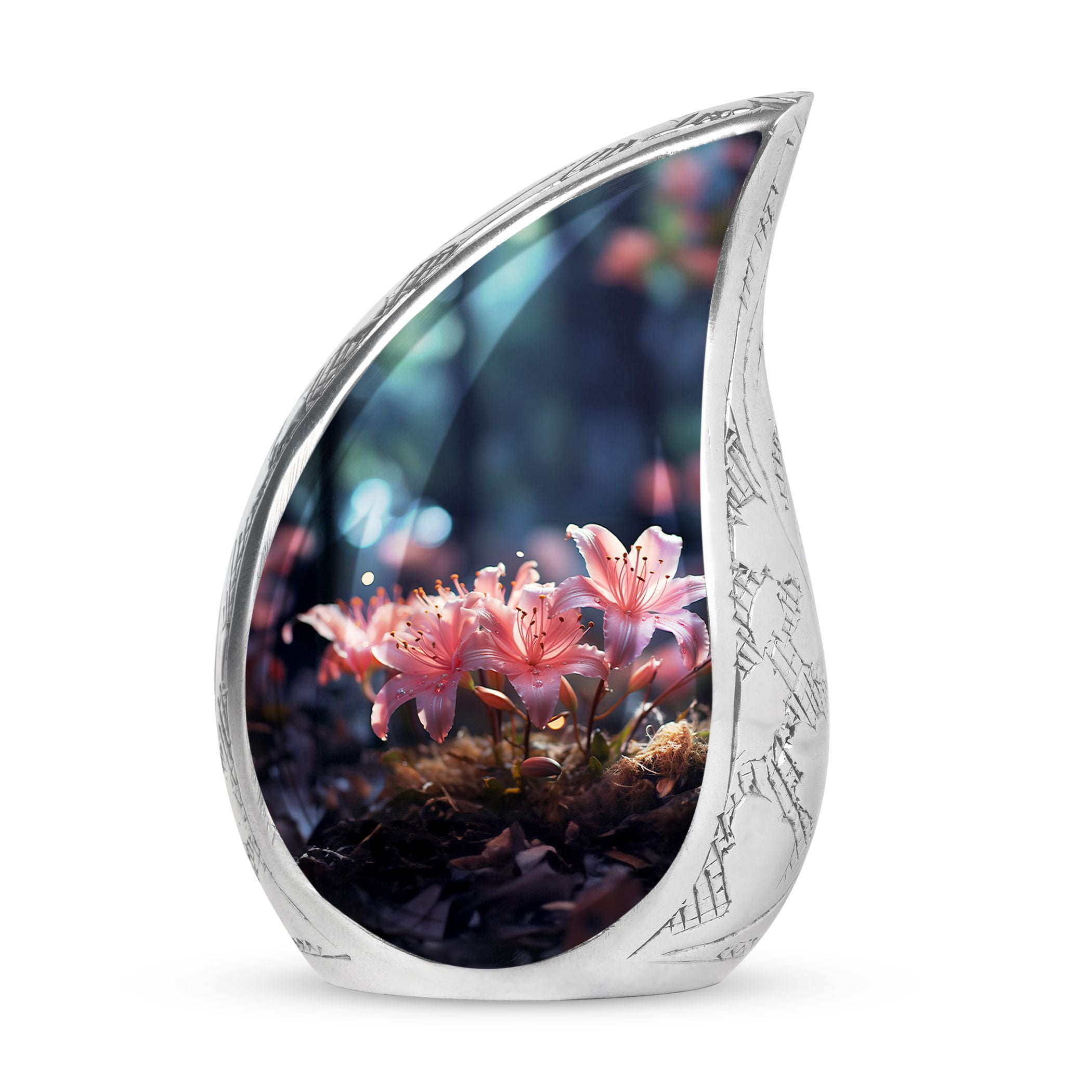 SUBSH Pink Lilly With Water Drop - Urn For Ashes Adult Male - Urn For ...