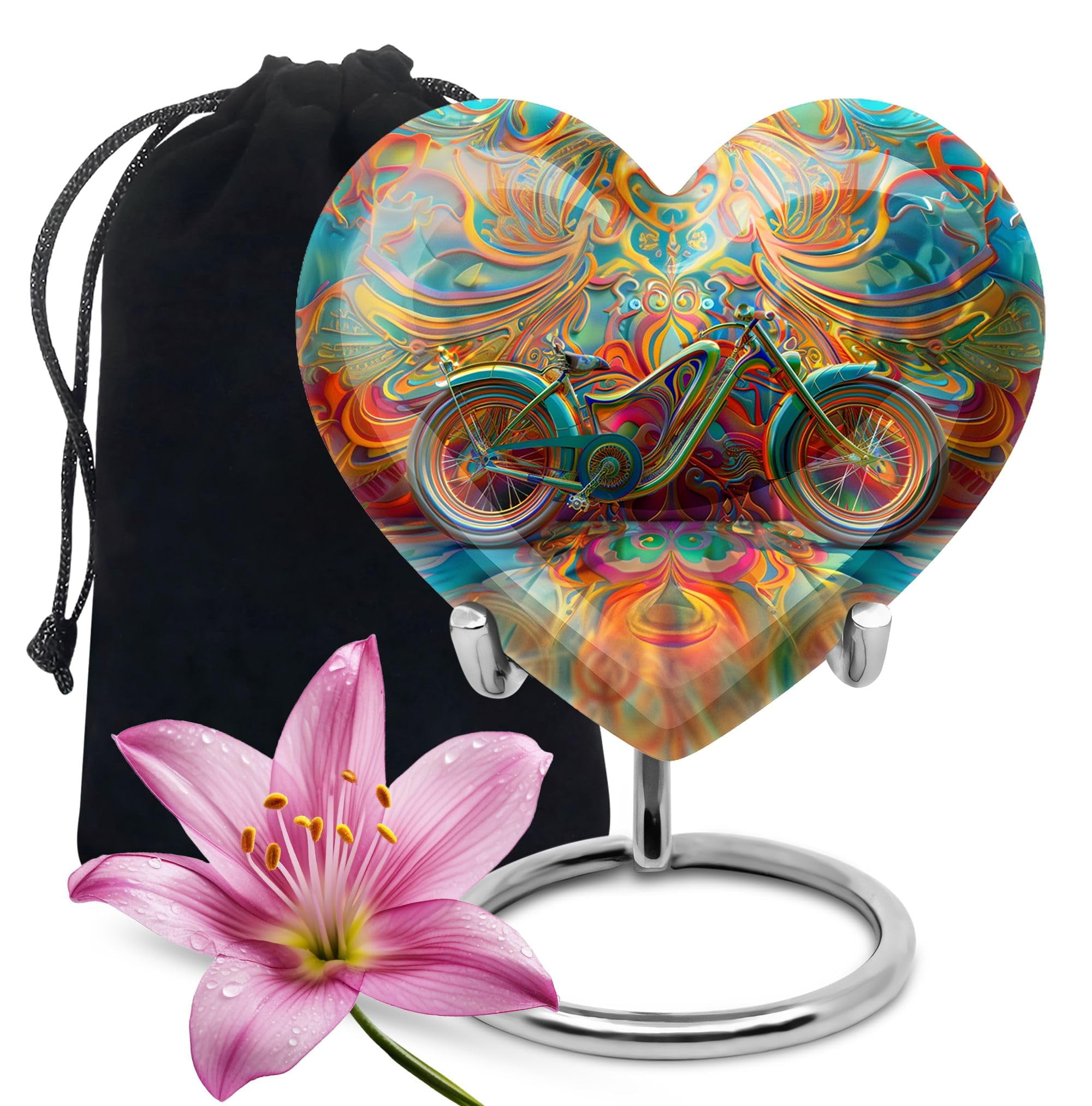 SUBSH Psychedelic Cycle Urn - Heart Shape Urn - Urns for Ashes Adult ...
