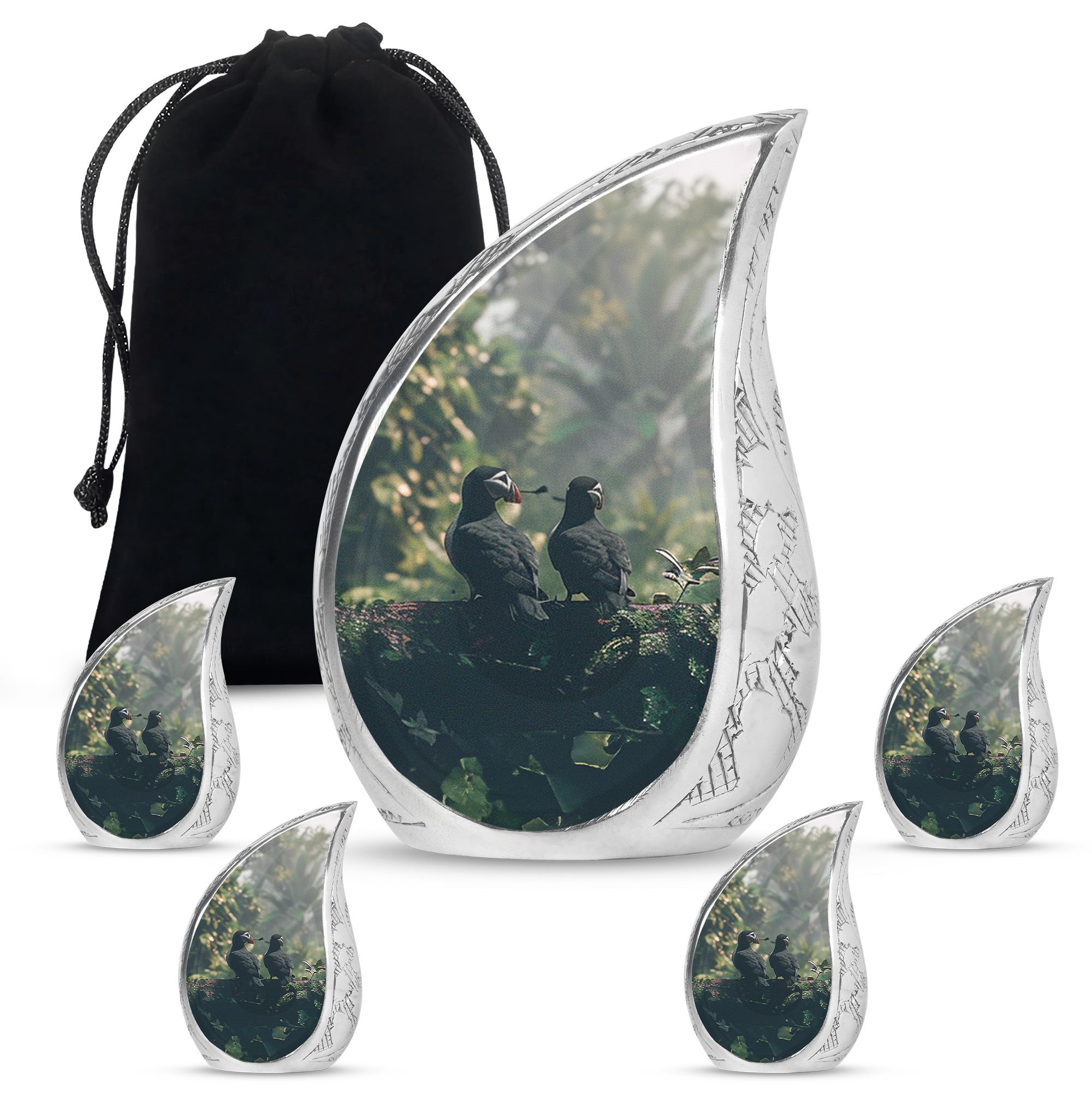 SUBSH Puffin Bird Cremation Urns For Burial - Urn For Human Ashes Medium Size - Small Urns For ...