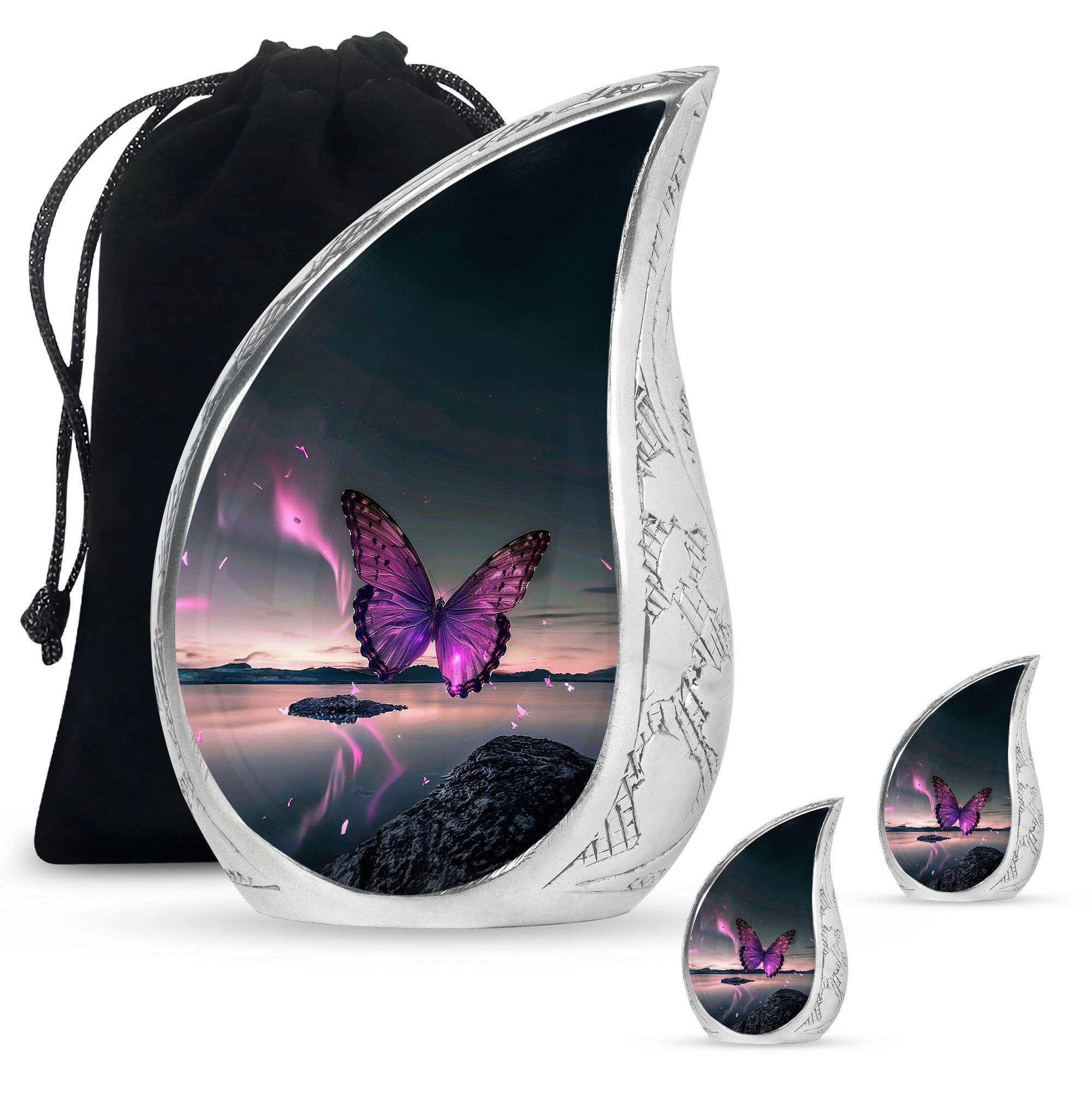 SUBSH Purple Butterfly Cremation Urns For Men - Ashes Urns Human - Urns For Human Ashes - Combo ...
