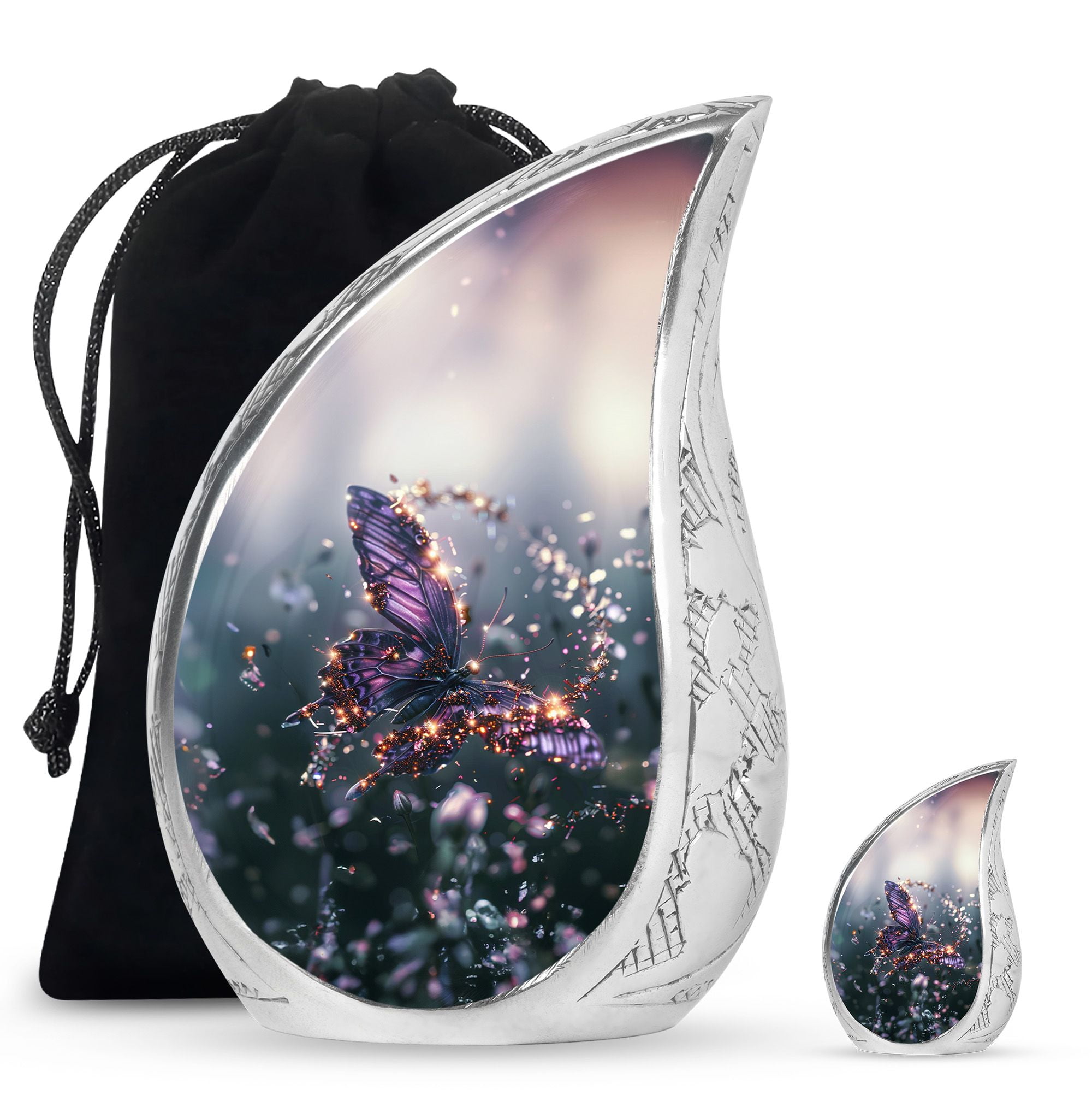 SUBSH Purple Butterfly Urn For Adult Male - Cremation Urns Human - Urn ...