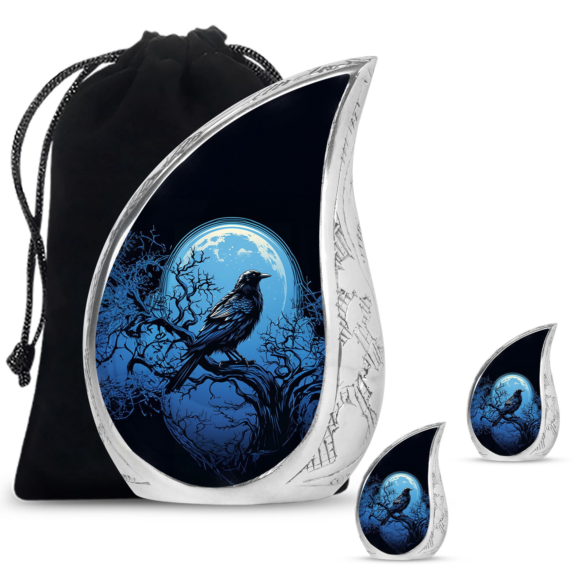 SUBSH The Raven Moonlit Vigil - Cremation Urns For Human Ashes - Small ...