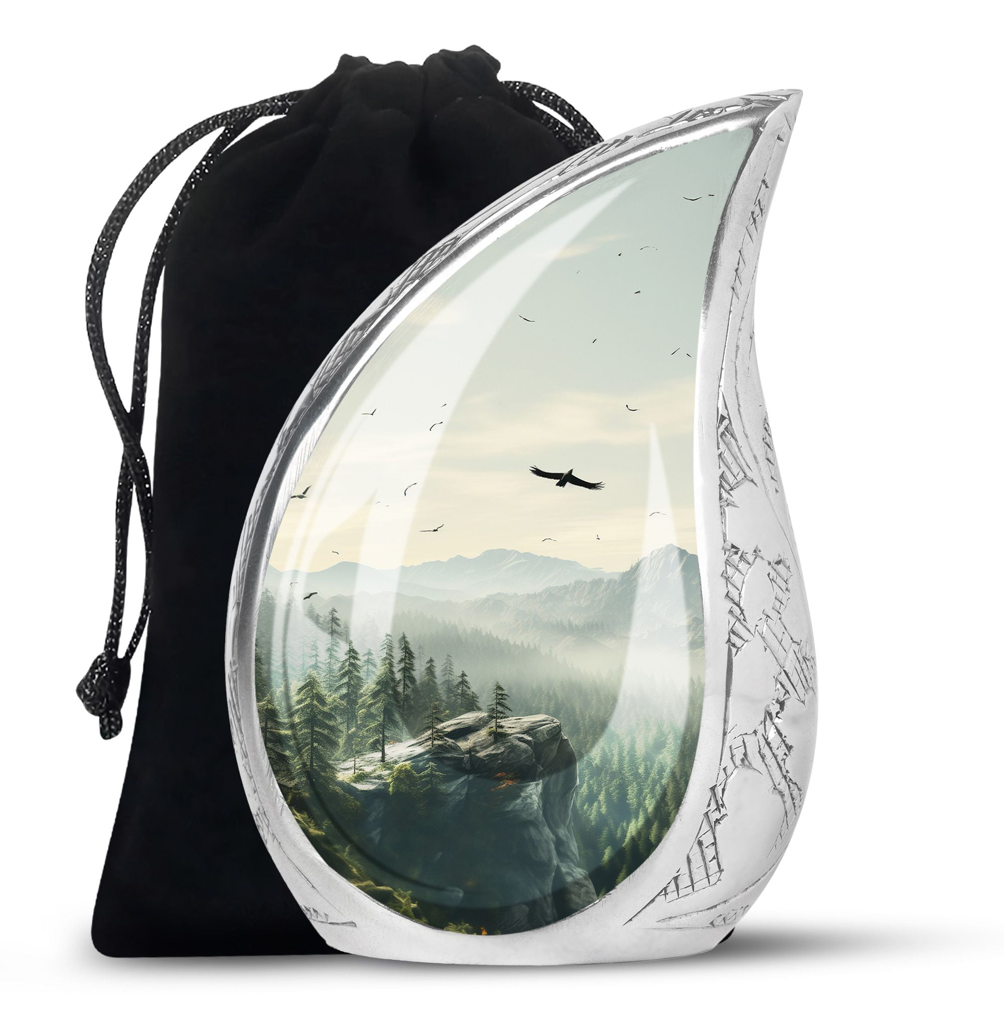 SUBSH Realistic Illustration Of Mountains And Forest - Large Urns For ...