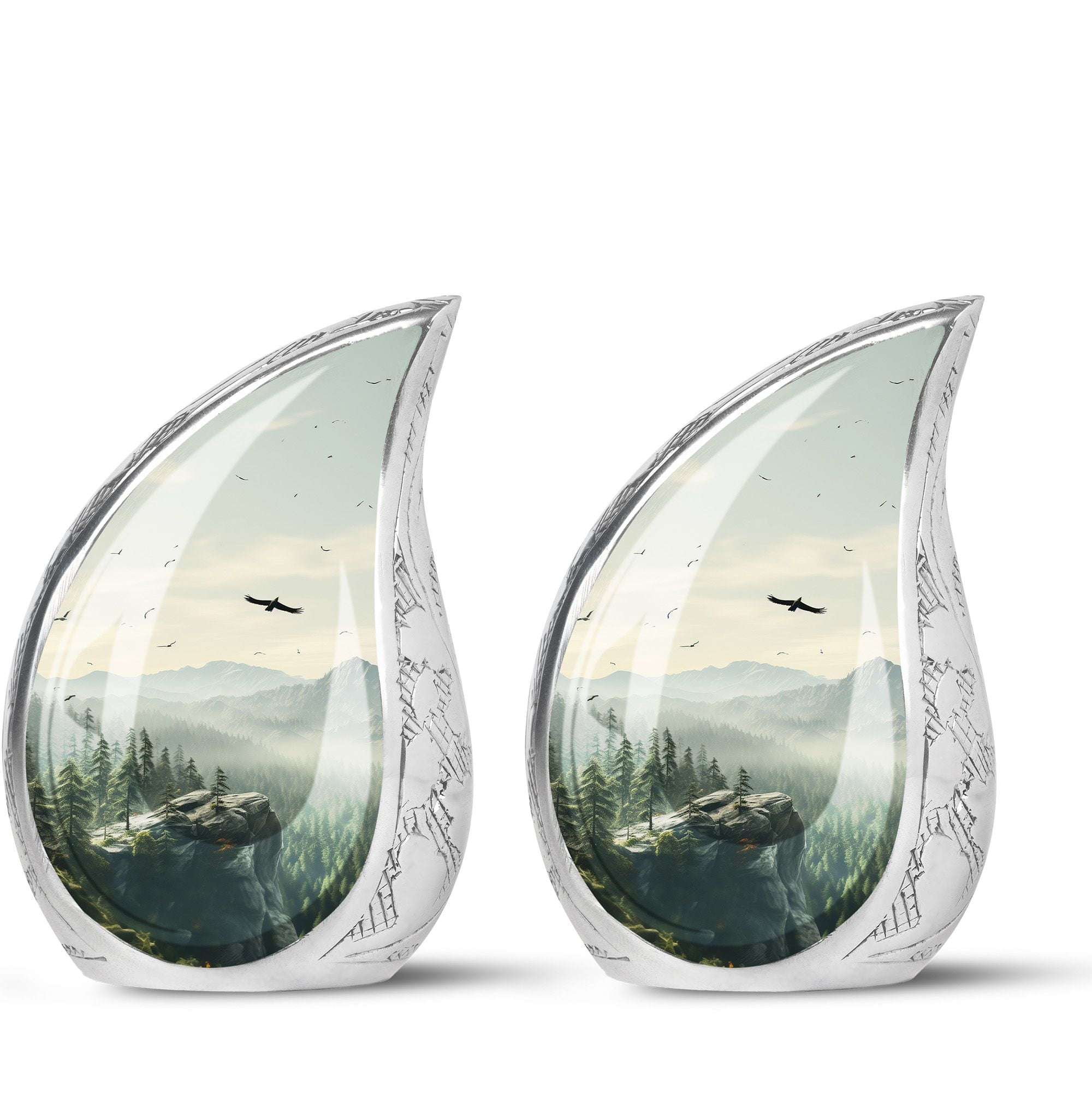 SUBSH Realistic Illustration Of Mountains And Forest - Small Urns For ...