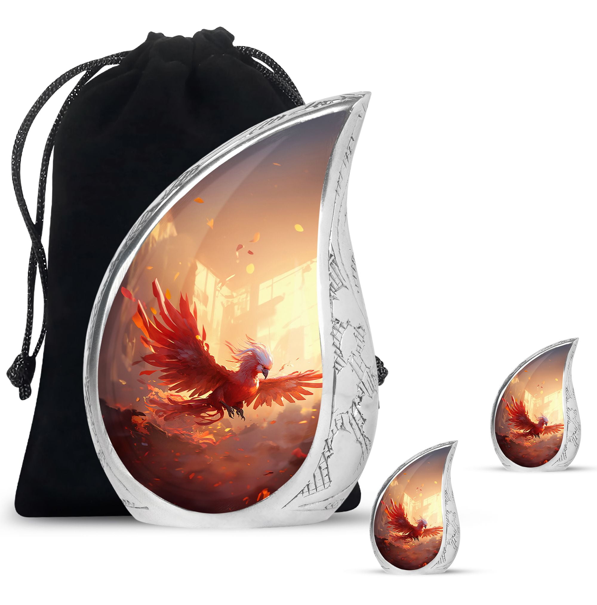 SUBSH Red Andwhite Head Phoenix - Cremation Memorial - Cremation For ...