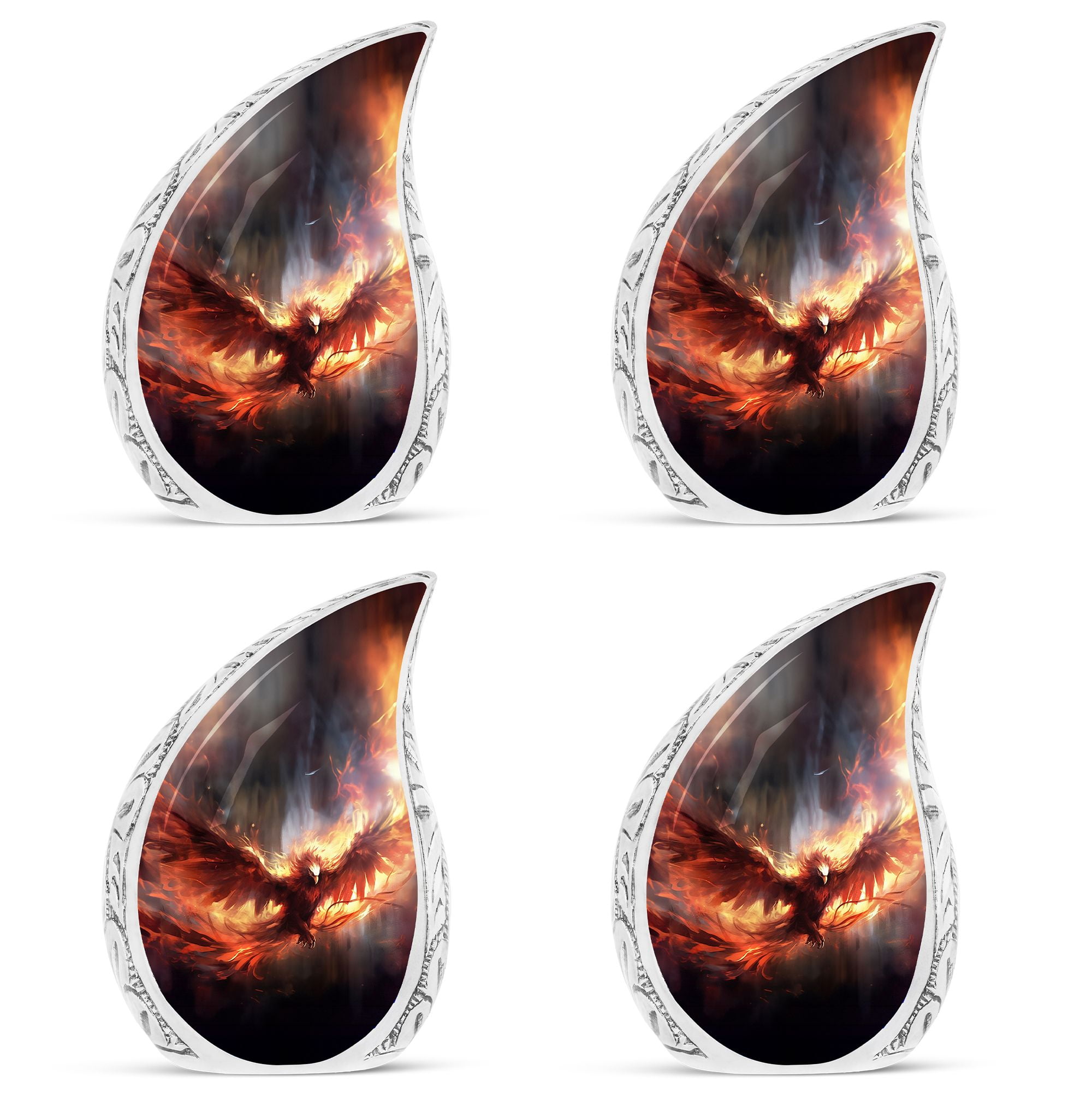 SUBSH Red Big Phoenix In Fire - Urns For Mom Ashes - Urns For Men ...