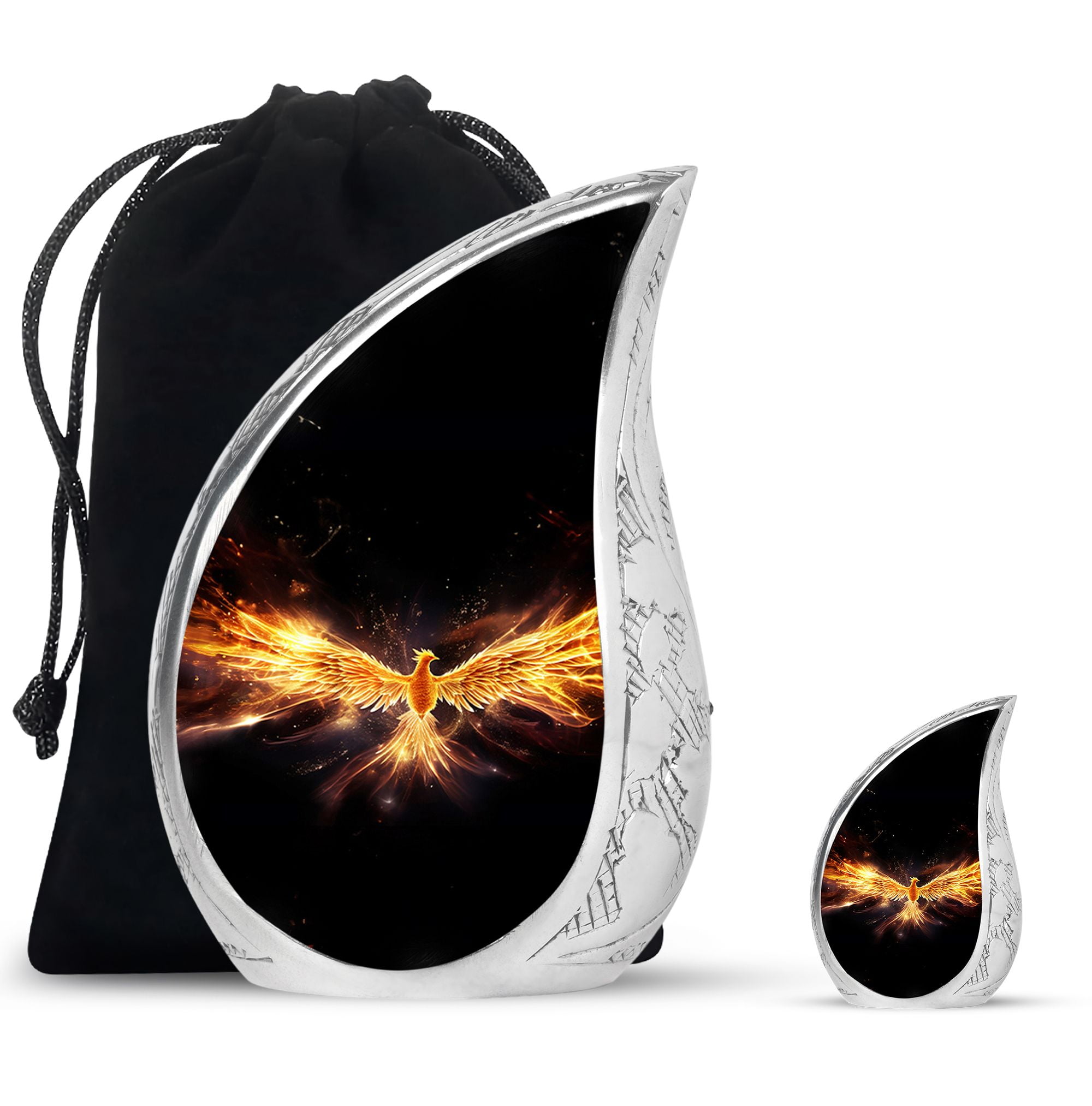 SUBSH Shining Yellow Phoenix Spreading Wings - Cremation Urns For Women ...