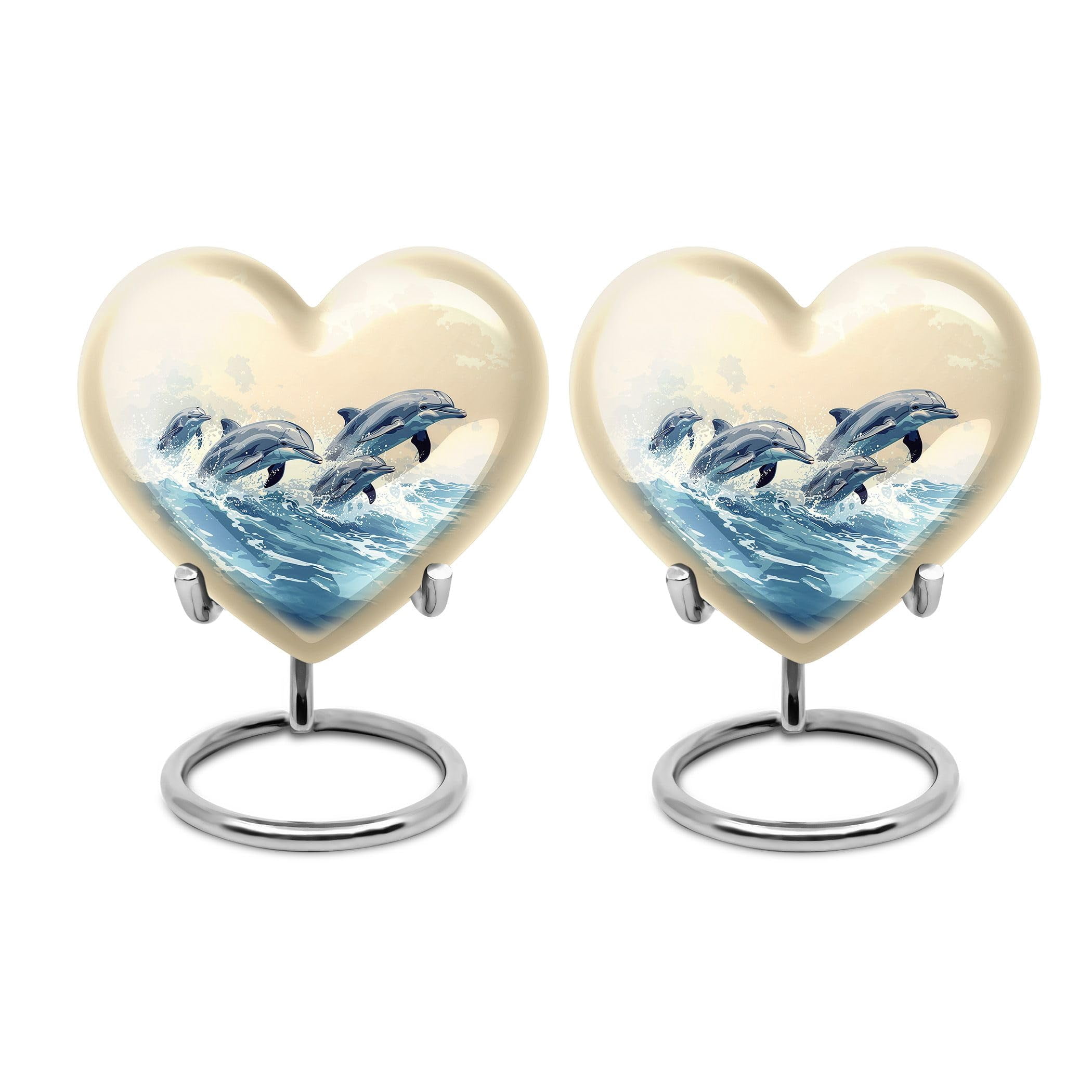 SUBSH Small Dolphin Urns for Human Ashes - Keepsake Heart Urn - Urn for ...
