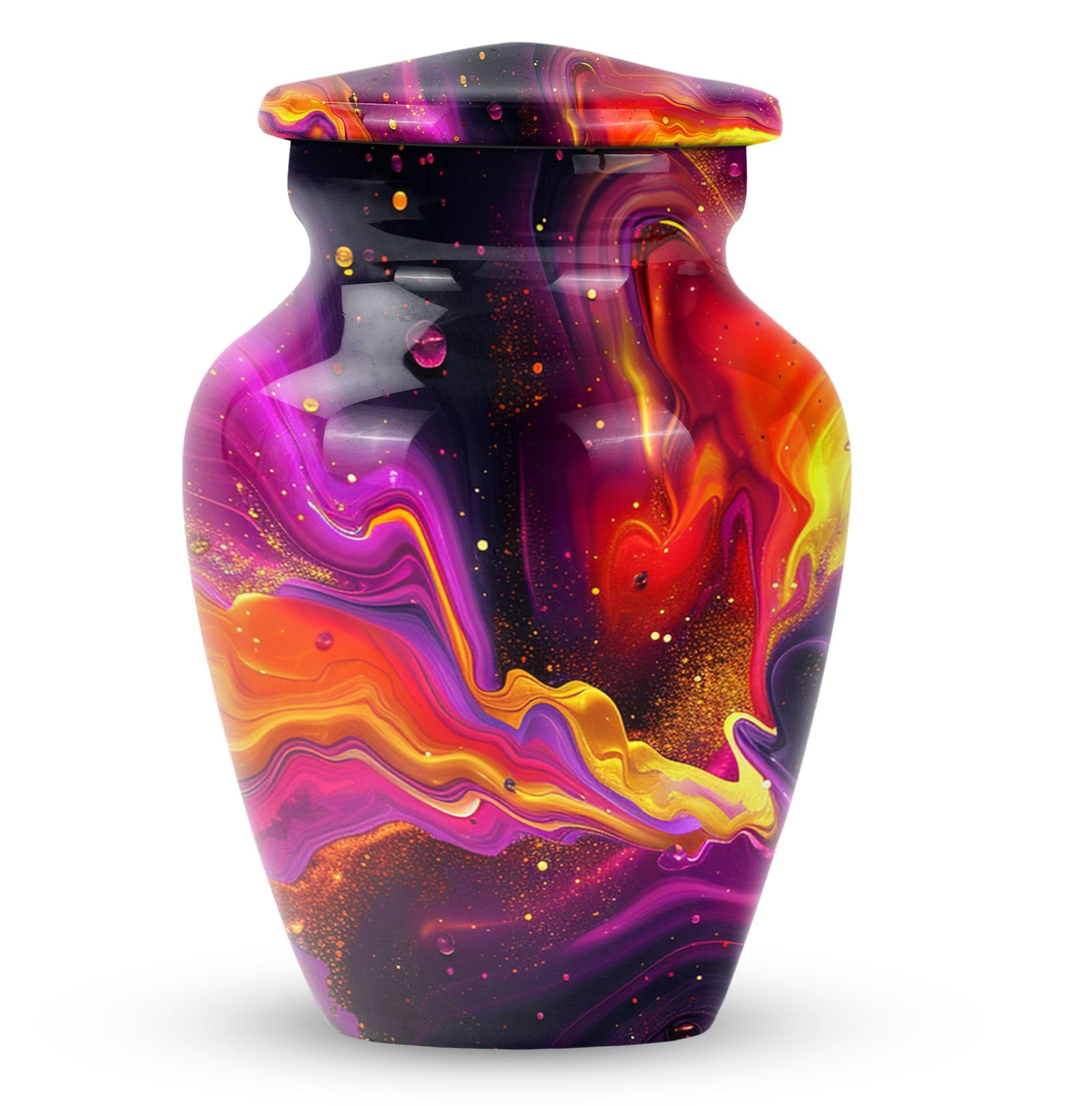 SUBSH Small Urn for Ashes Marble Design Metal Urn - Cremation Urn ...