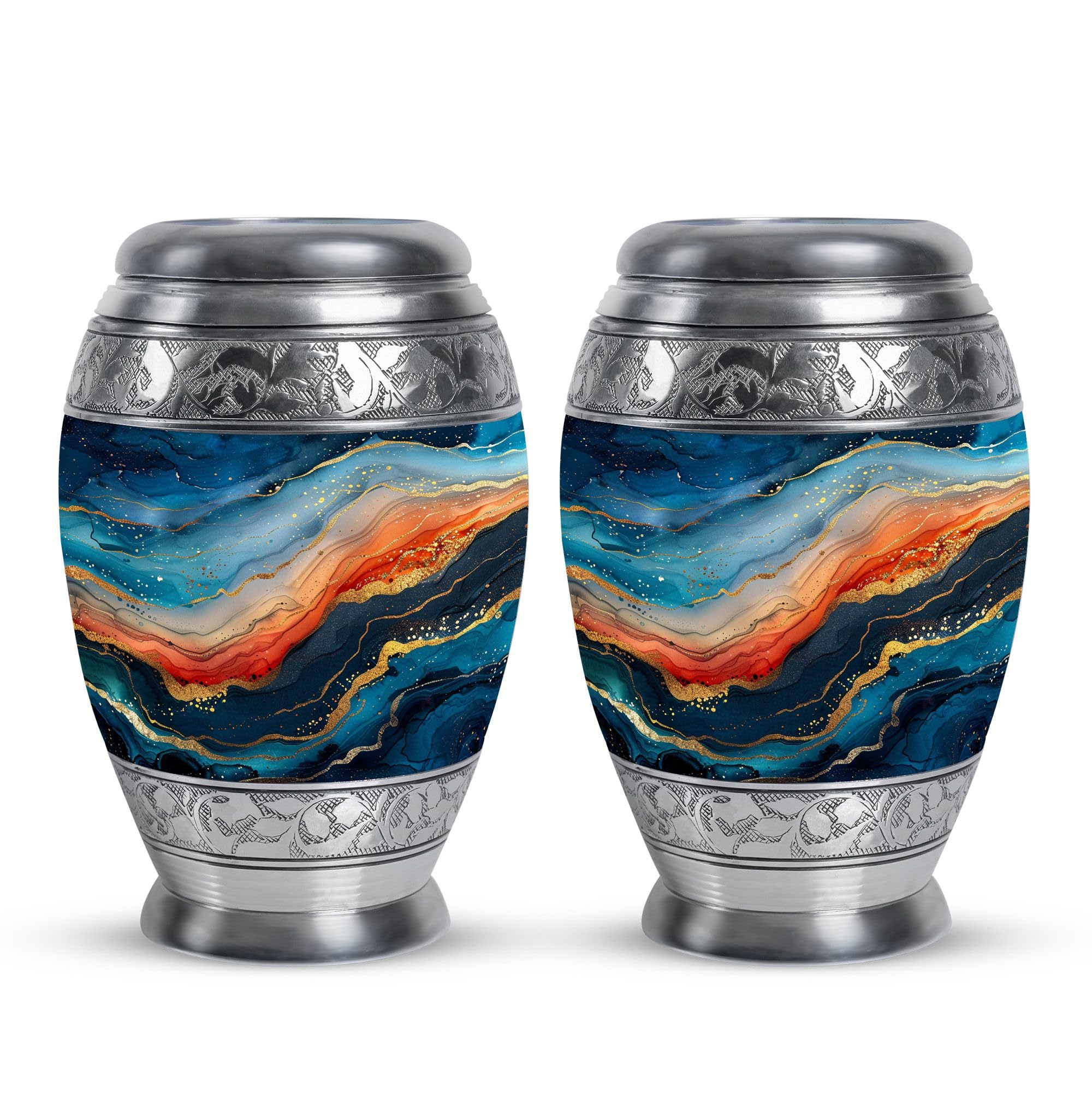 SUBSH Small Urns for Ashes Marble Design Metal Urn - Marble Urn ...