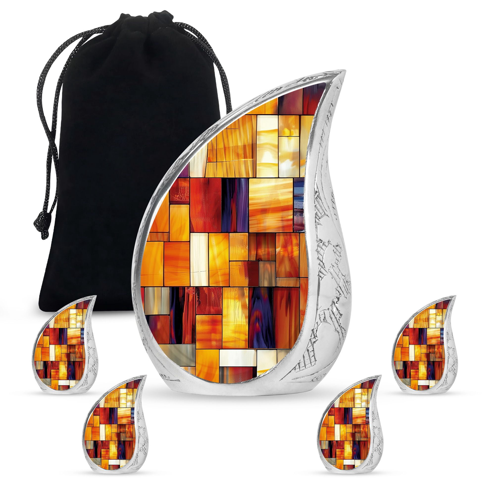 SUBSH Stained Glass Urns For Ashes Adult Male - Urn For Human Ashes ...