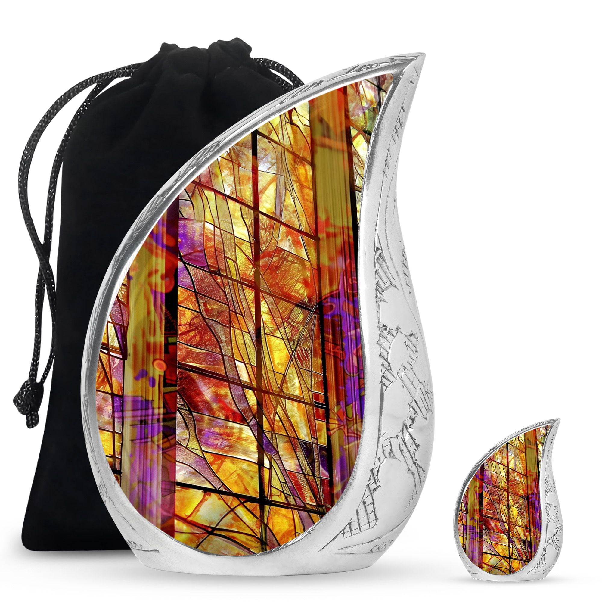 SUBSH Stained Glass Urns For Human Ashes Adult Man - Cremation Urns ...