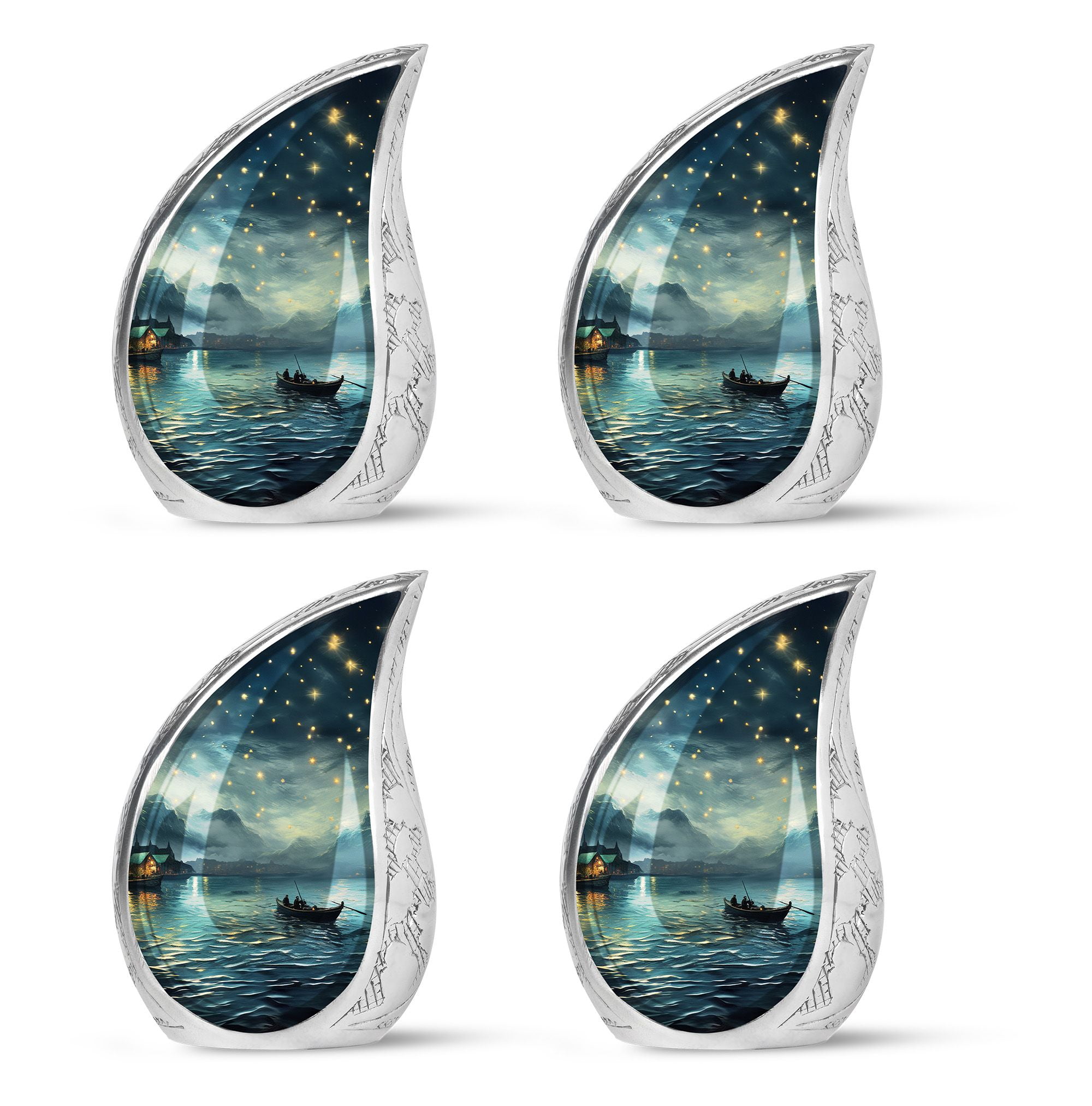 SUBSH Starry Night Over The Mountain Village - Urns For Human Ashes ...