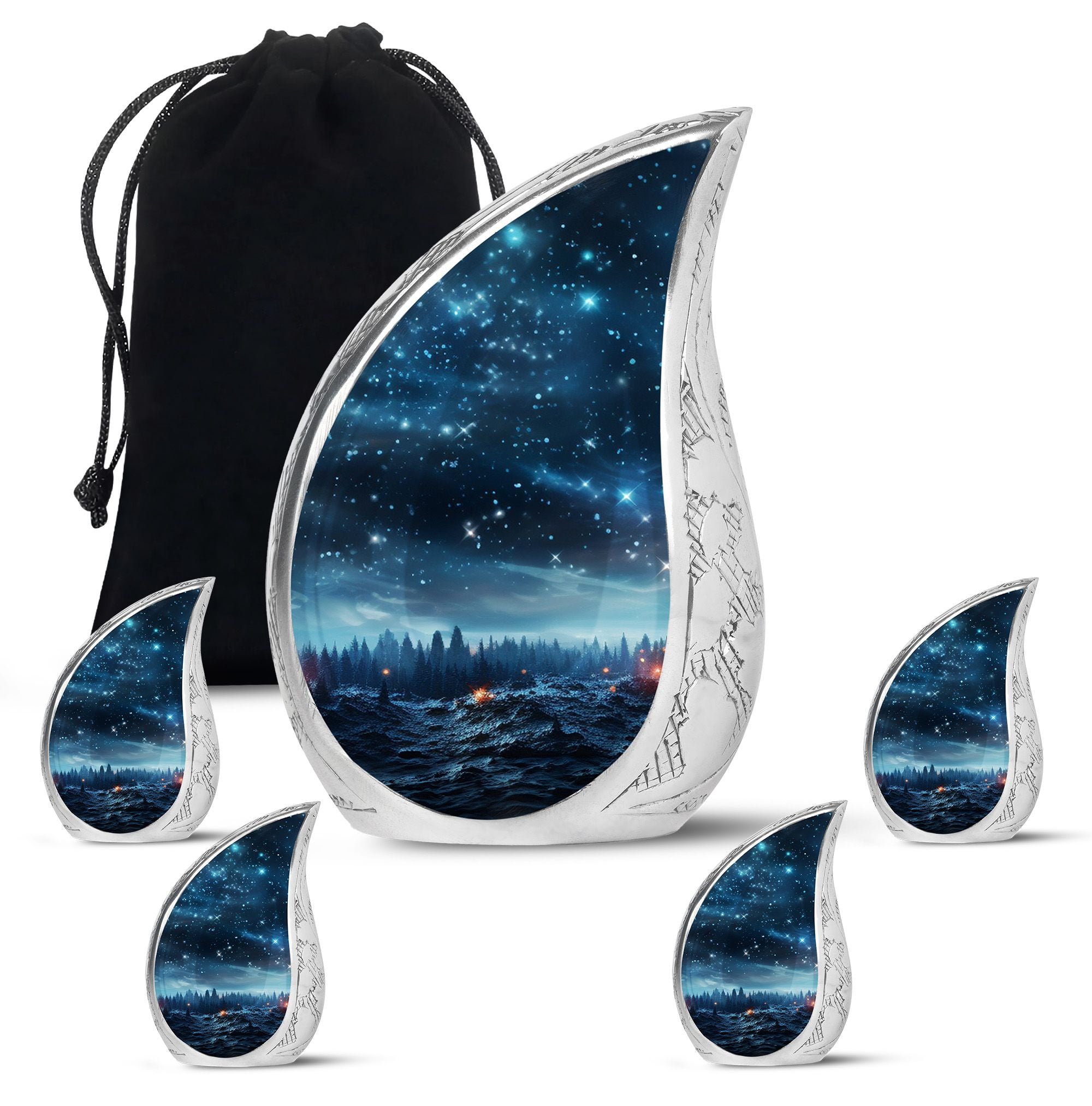 SUBSH Starry Night Over Snowy Forest - Urns For Human Ashes Adult Man ...