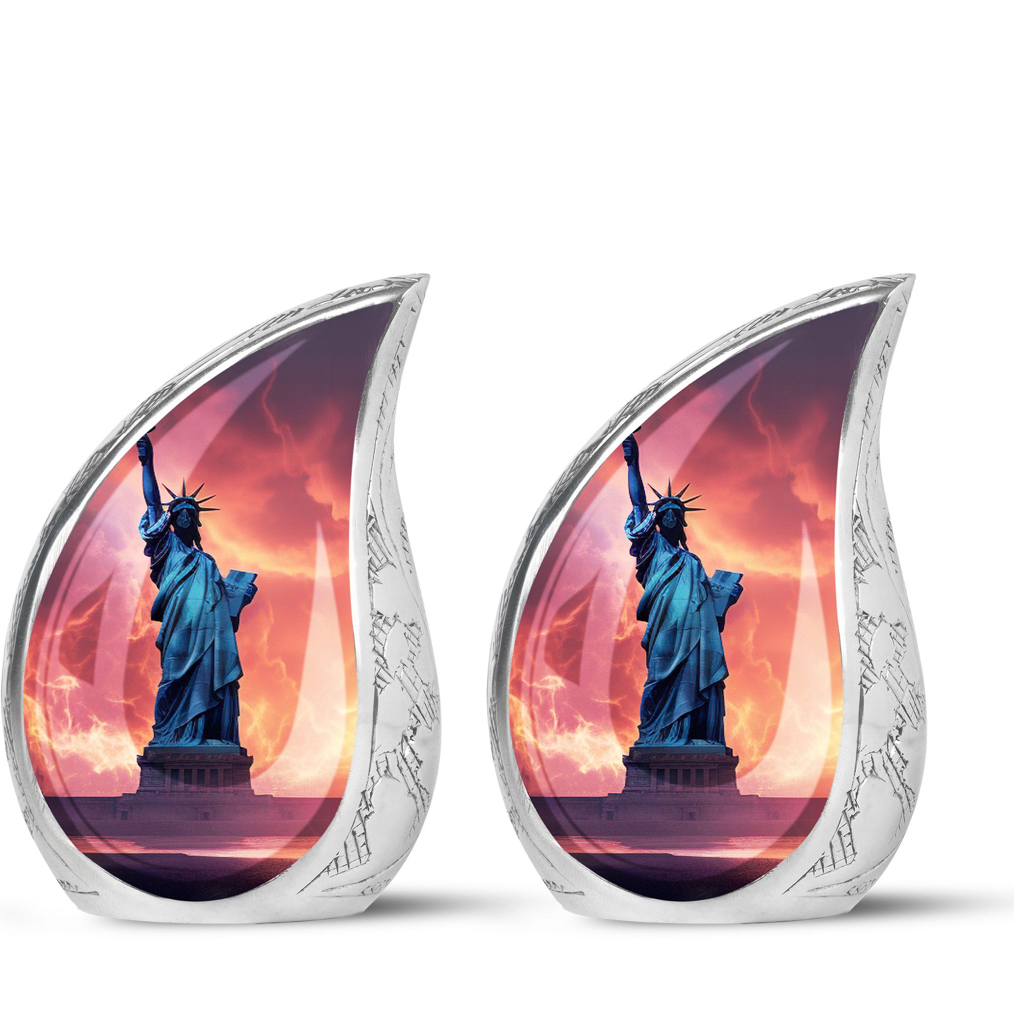 SUBSH Statue Of Liberty Red Sky View - Burial Urns For Adult Human Ashes - Cremation Urns Human ...